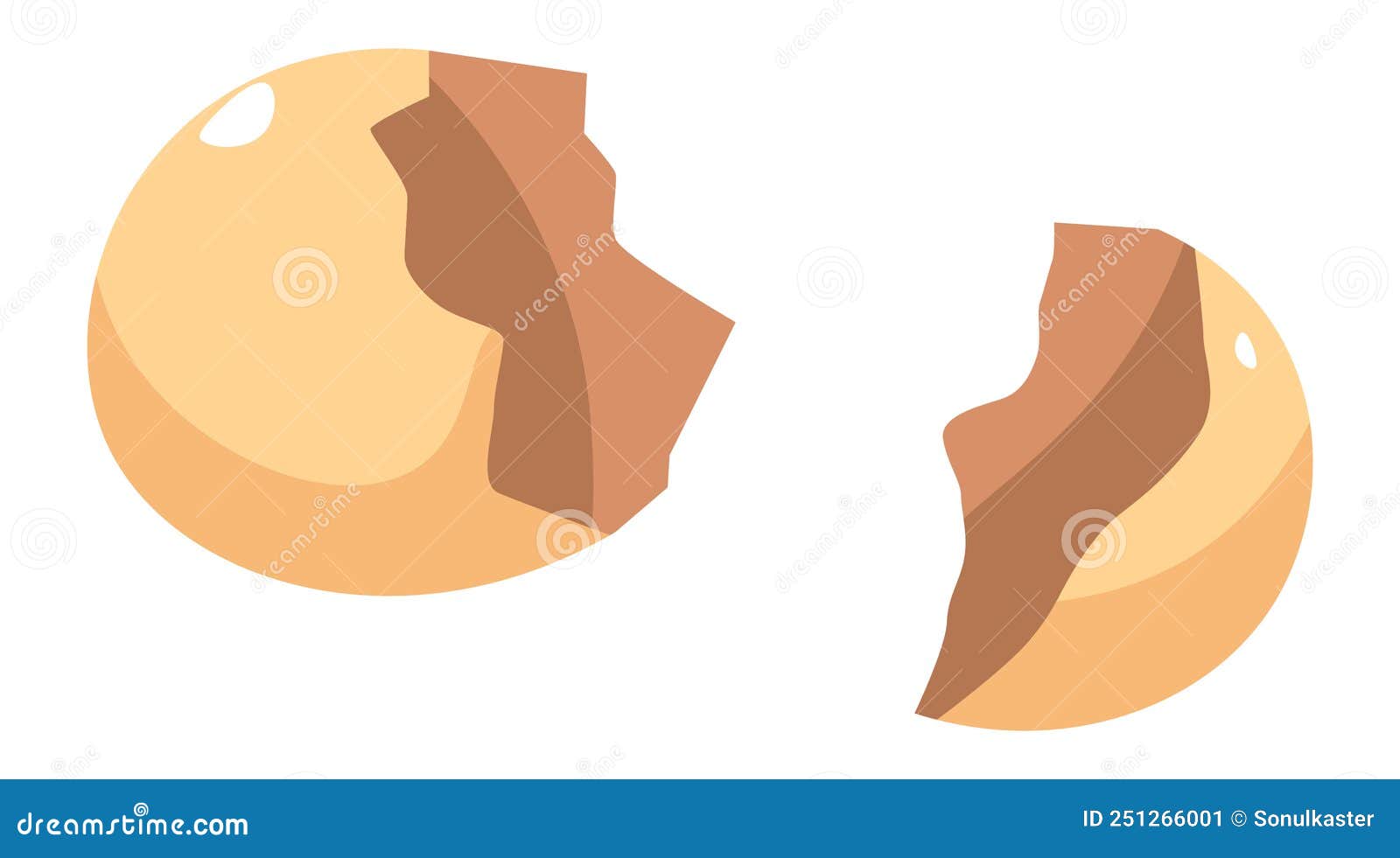 Broken Egg, Eggshell Empty Inside, Vector Icon Stock Vector ...