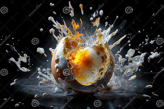 Broken Egg, Exploded Egg, Easter Egg Stock Illustration - Illustration of dark, exploding: 272876605