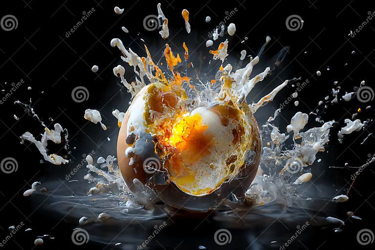 Broken Egg, Exploded Egg, Easter Egg Stock Illustration - Illustration ...