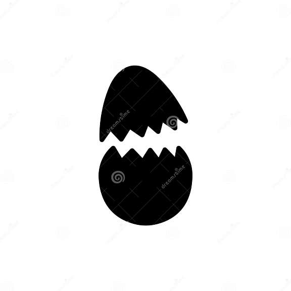 Broken Egg Icon Set. Egg with Crack Vector Symbol. Cracked Egg Shell ...