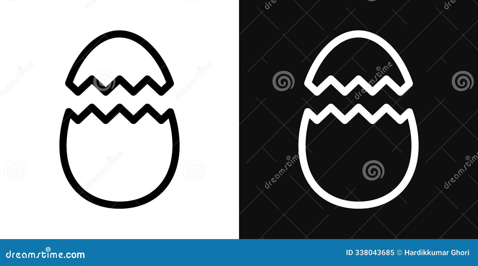 Broken Egg Icon Set. Egg with Crack Vector Symbol. Cracked Egg Shell ...