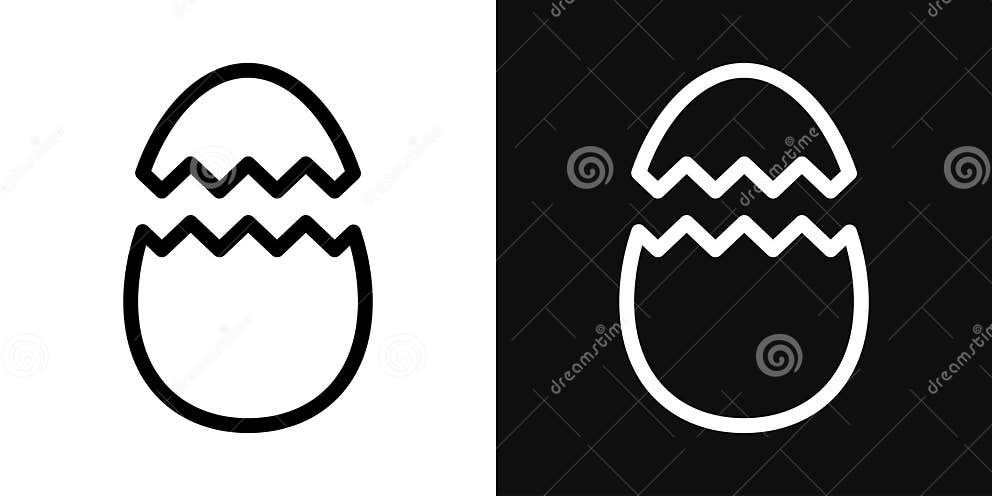 Broken Egg Icon Set. Egg with Crack Vector Symbol. Cracked Egg Shell ...