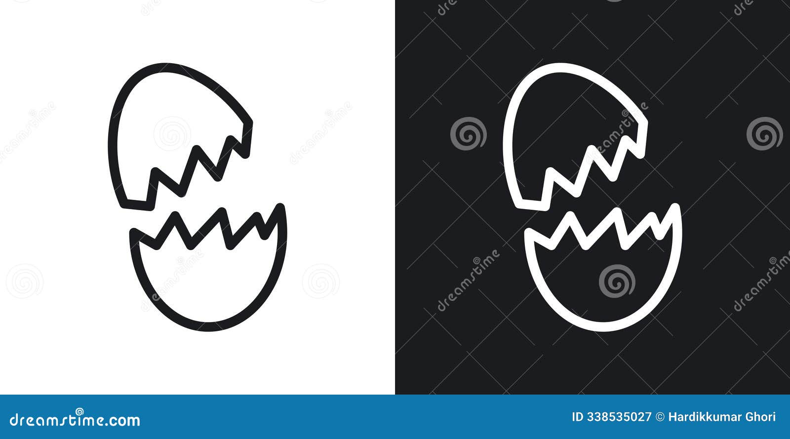 Broken Egg Icon Set. Egg with Crack Vector Symbol. Cracked Egg Shell ...