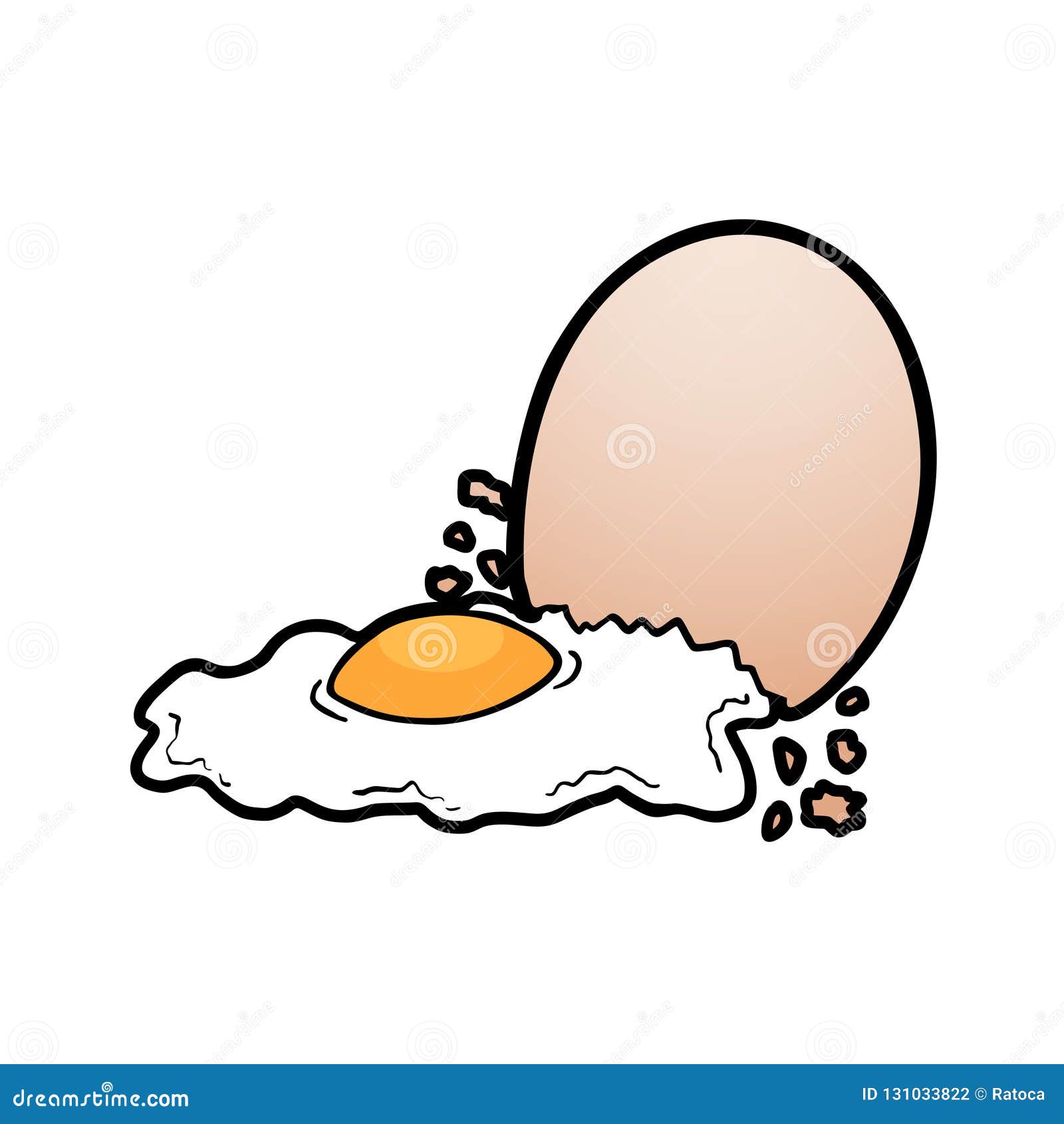 Broken egg illustration stock vector. Illustration of protein - 131033822