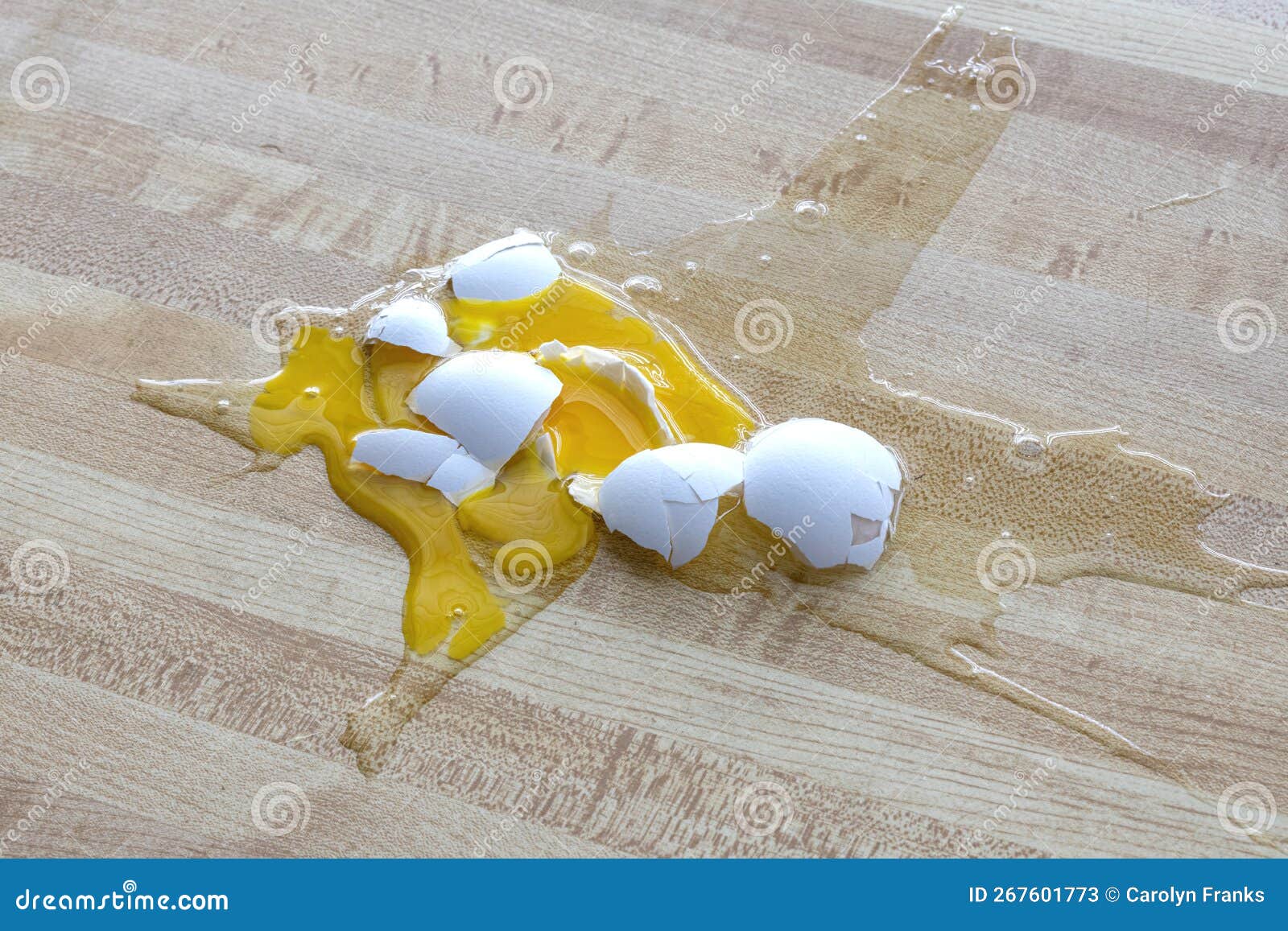 Broken Egg Shattered on Kitchen Floor Stock Image - Image of shot ...