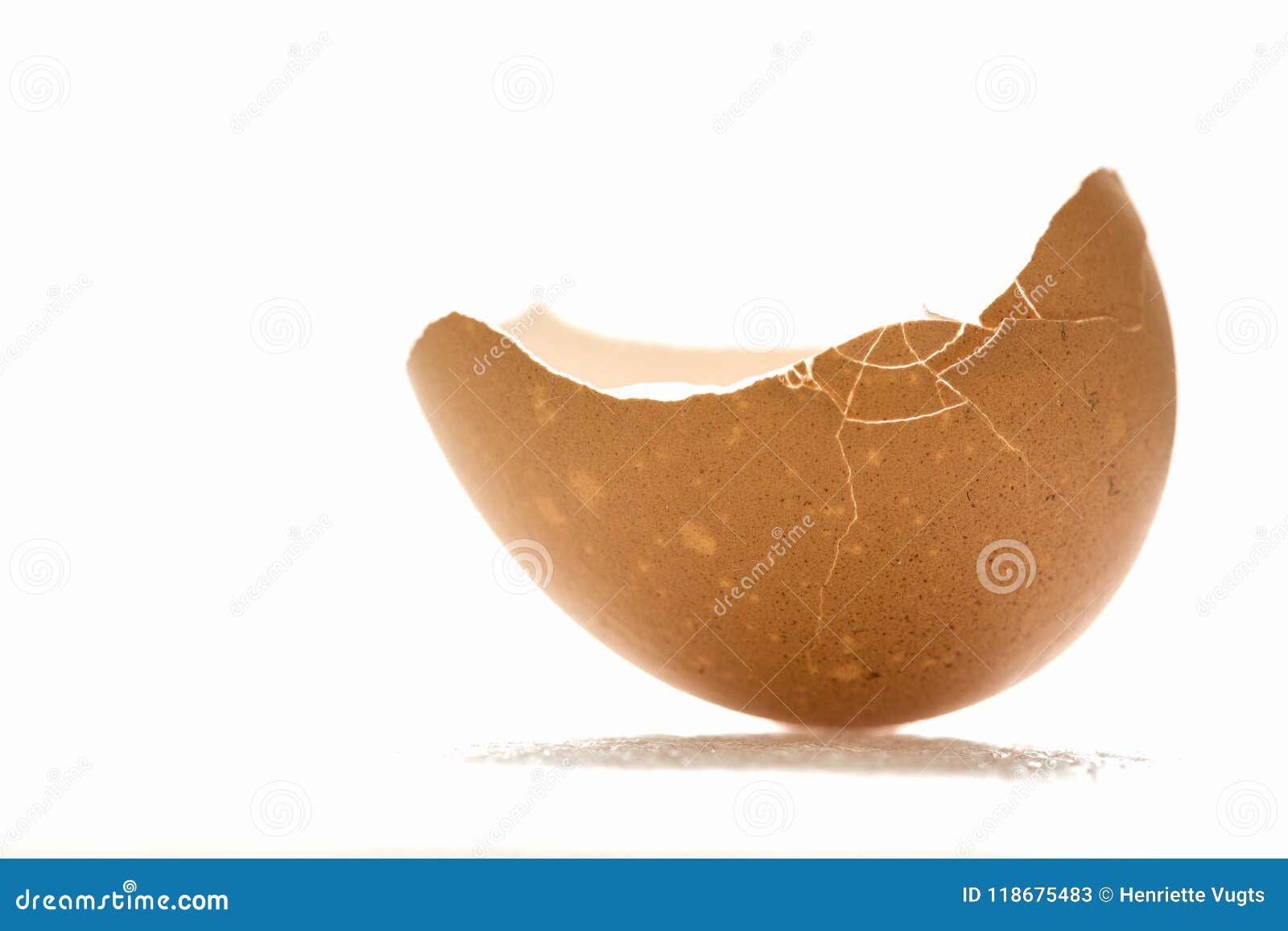 Broken Egg Shell with on White Background, Isolated, with Bursts and ...