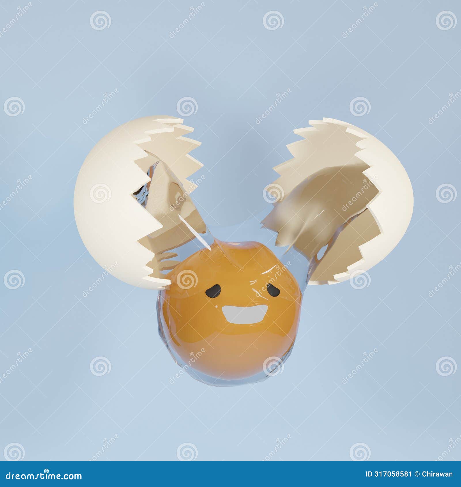 Broken Egg Shells with Yolk Falling Down Cartoon Stock Illustration ...