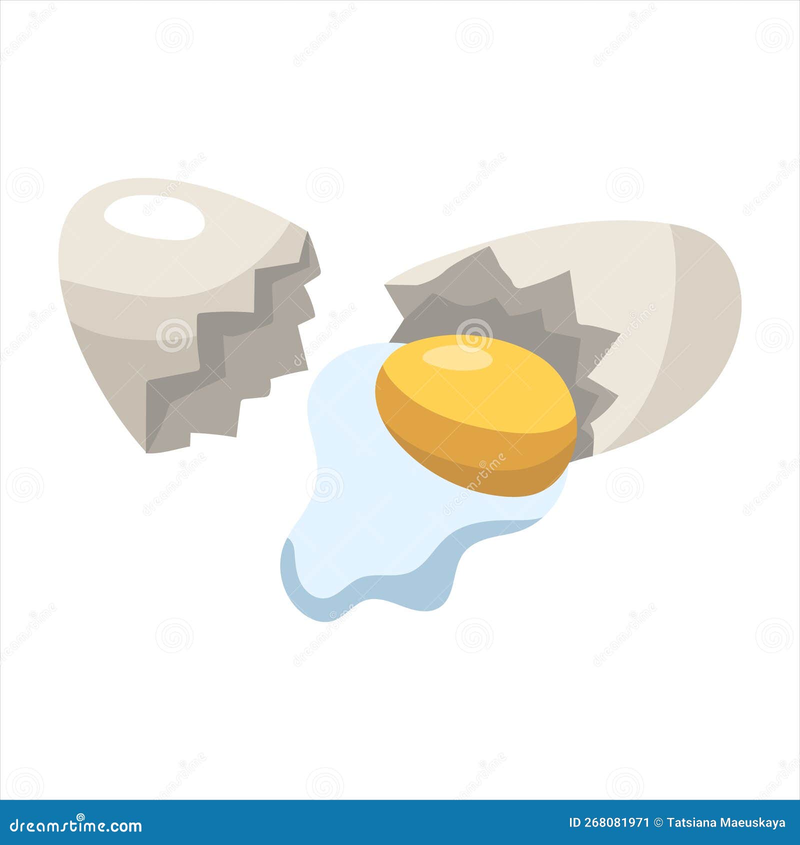 A Broken Egg. Vector Illustration on a White Background Stock Vector ... A Broken Egg. Vector Illustration on a White Background Stock Vector ...