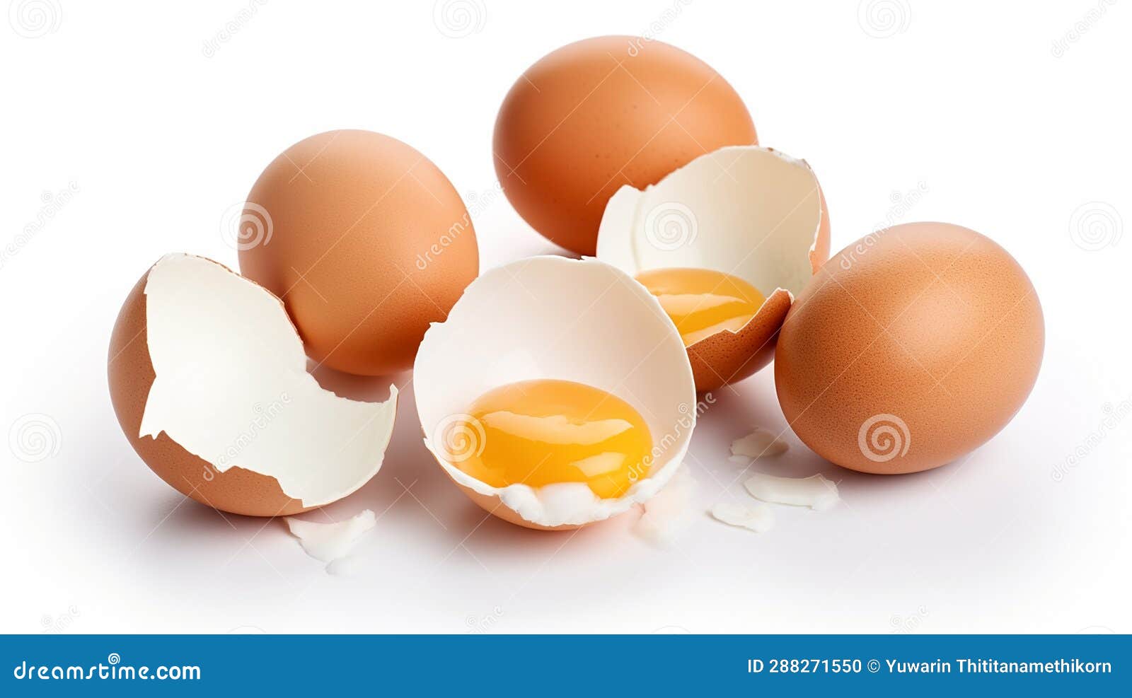Broken Egg on White Background. Generative AI Stock Illustration ...