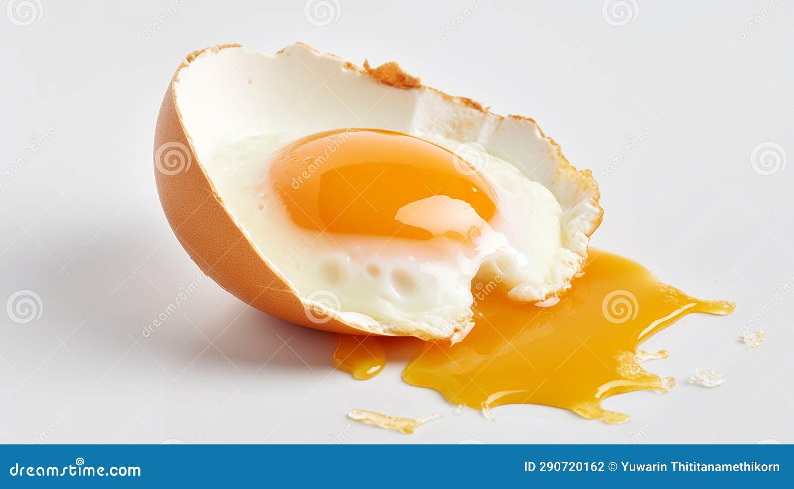 Broken Egg on White Background. Generative Ai Stock Illustration ...