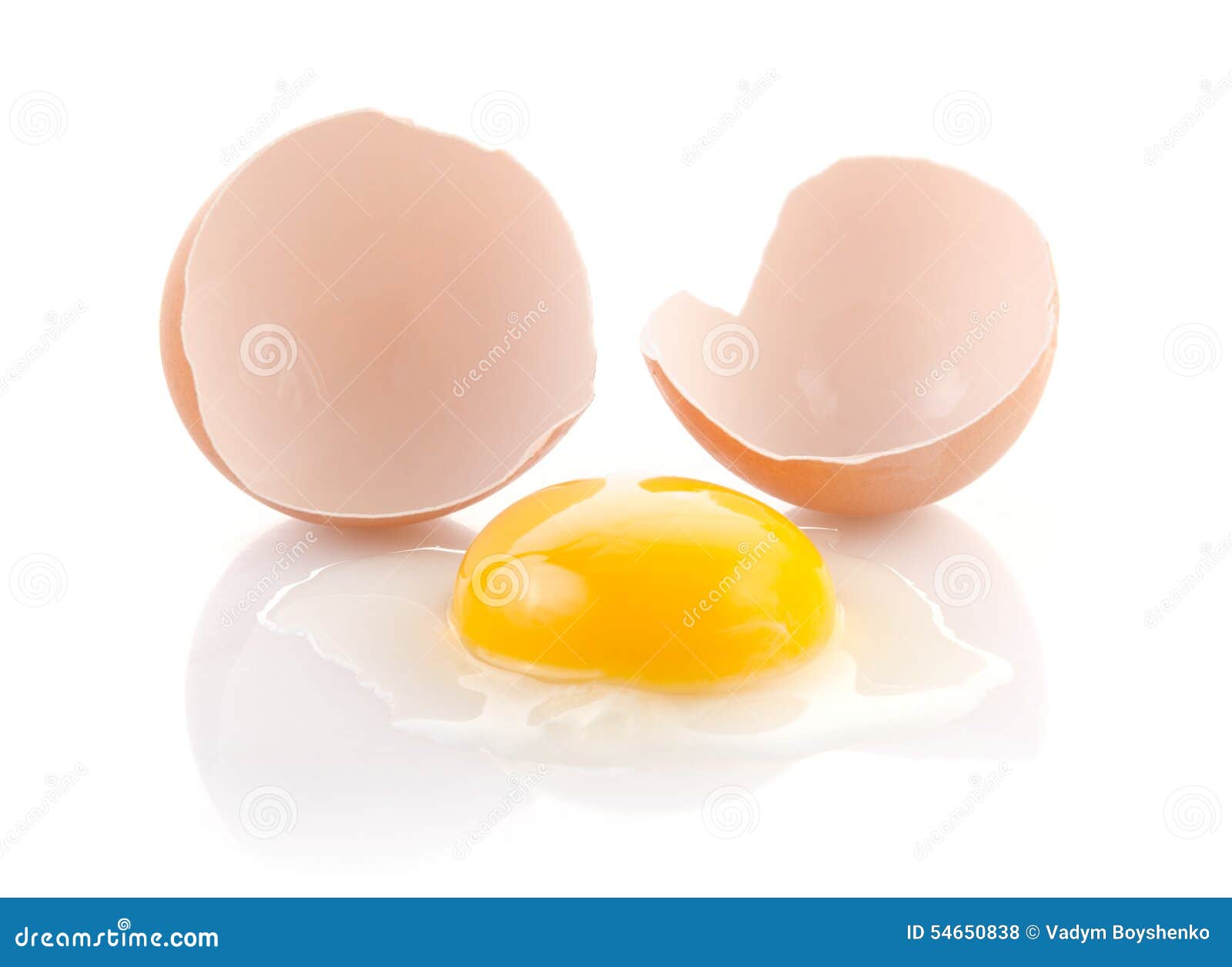 Broken Egg on White Background Stock Photo - Image of organic ...