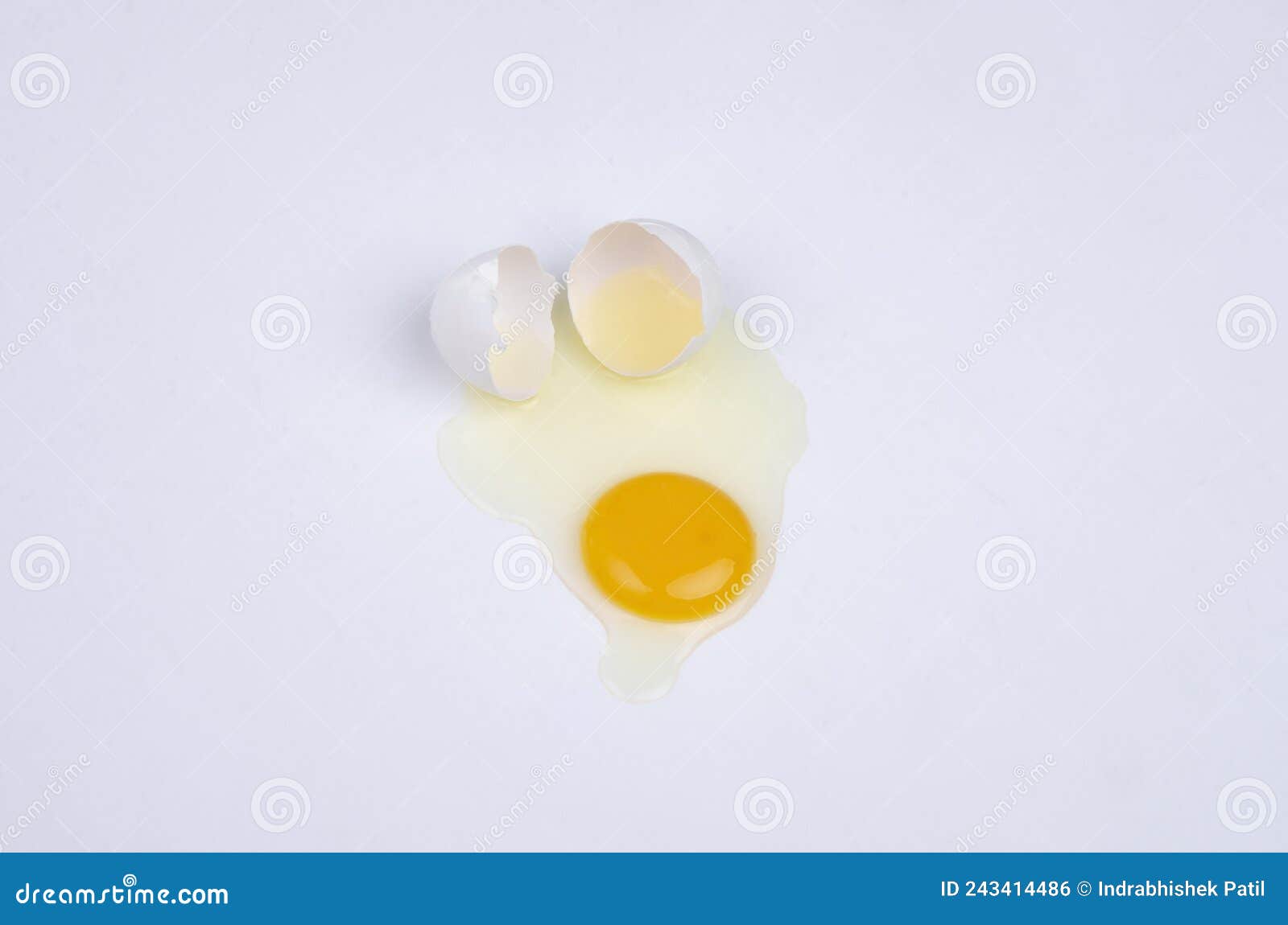 Broken Egg on White Background. Stock Photo - Image of light, white ...