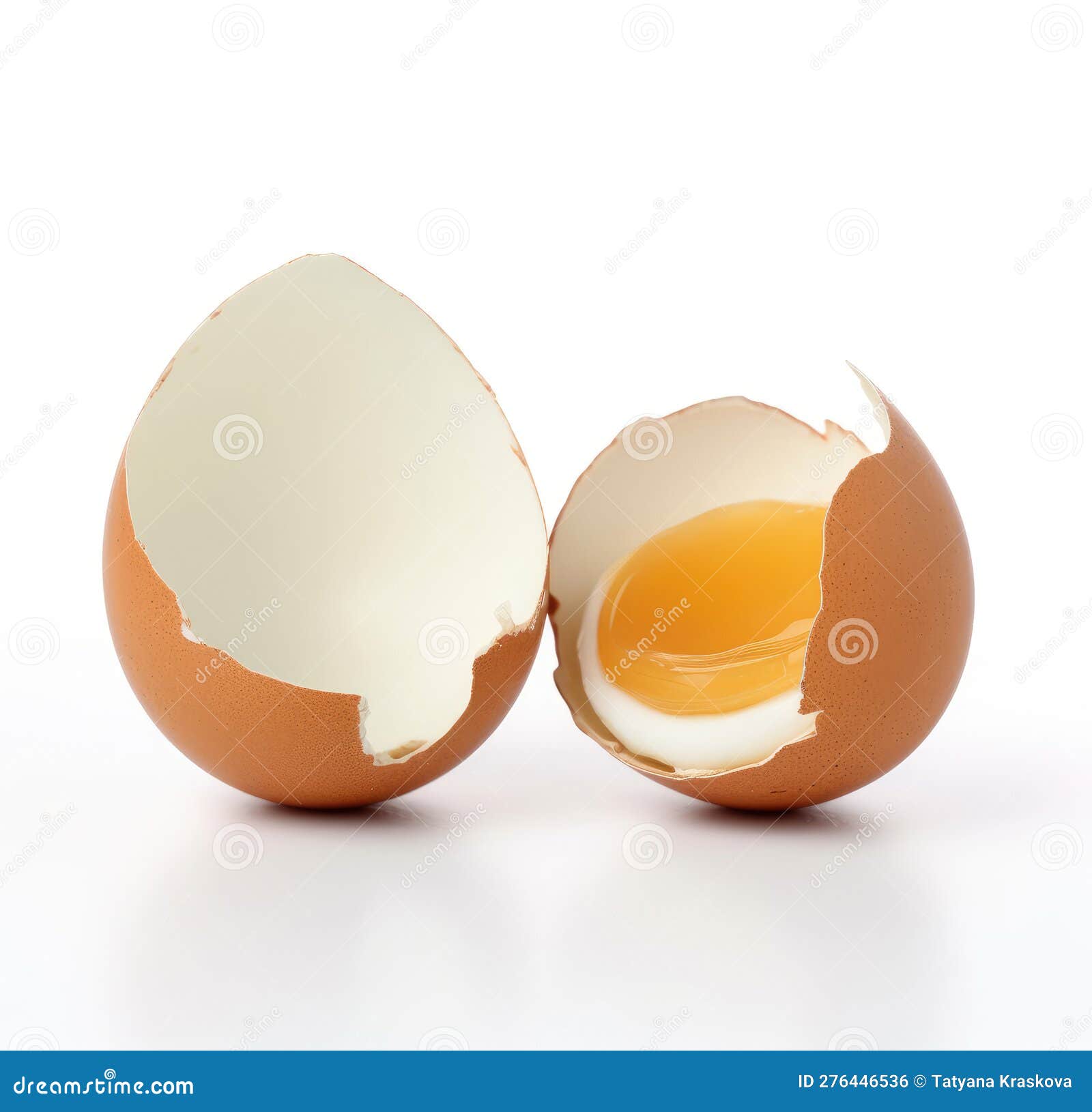 Broken Egg on a White Background Stock Illustration - Illustration of ...