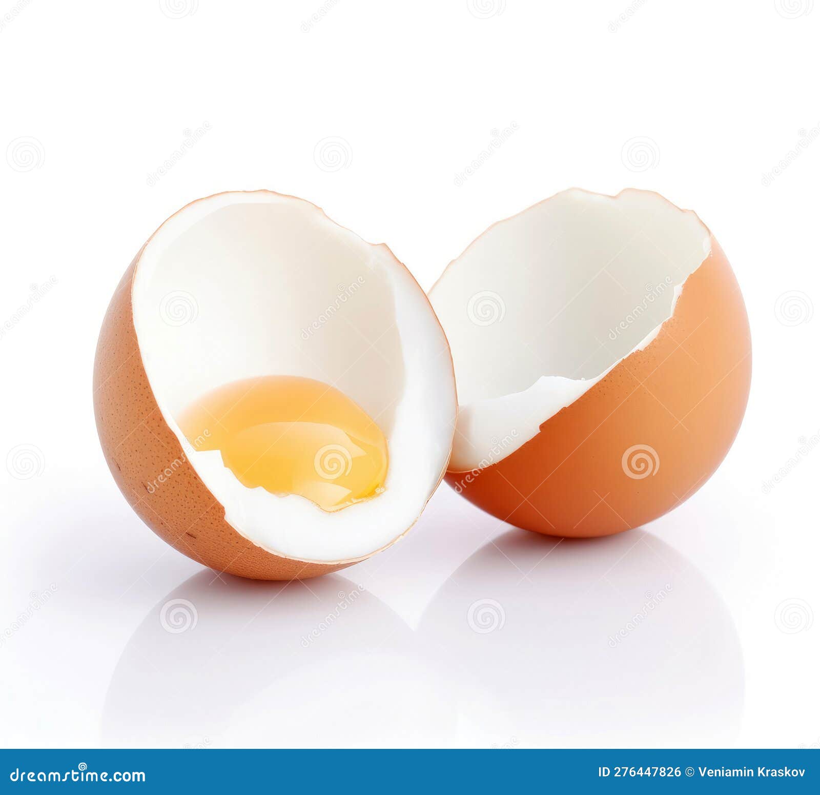 Broken Egg on a White Background Stock Illustration - Illustration of ...
