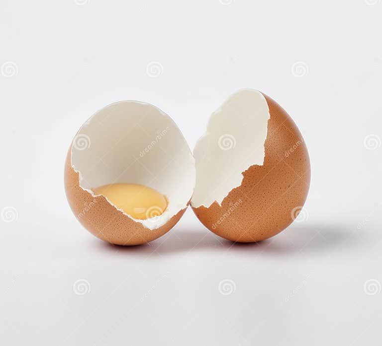 Broken Egg on a White Background Stock Illustration - Illustration of ...