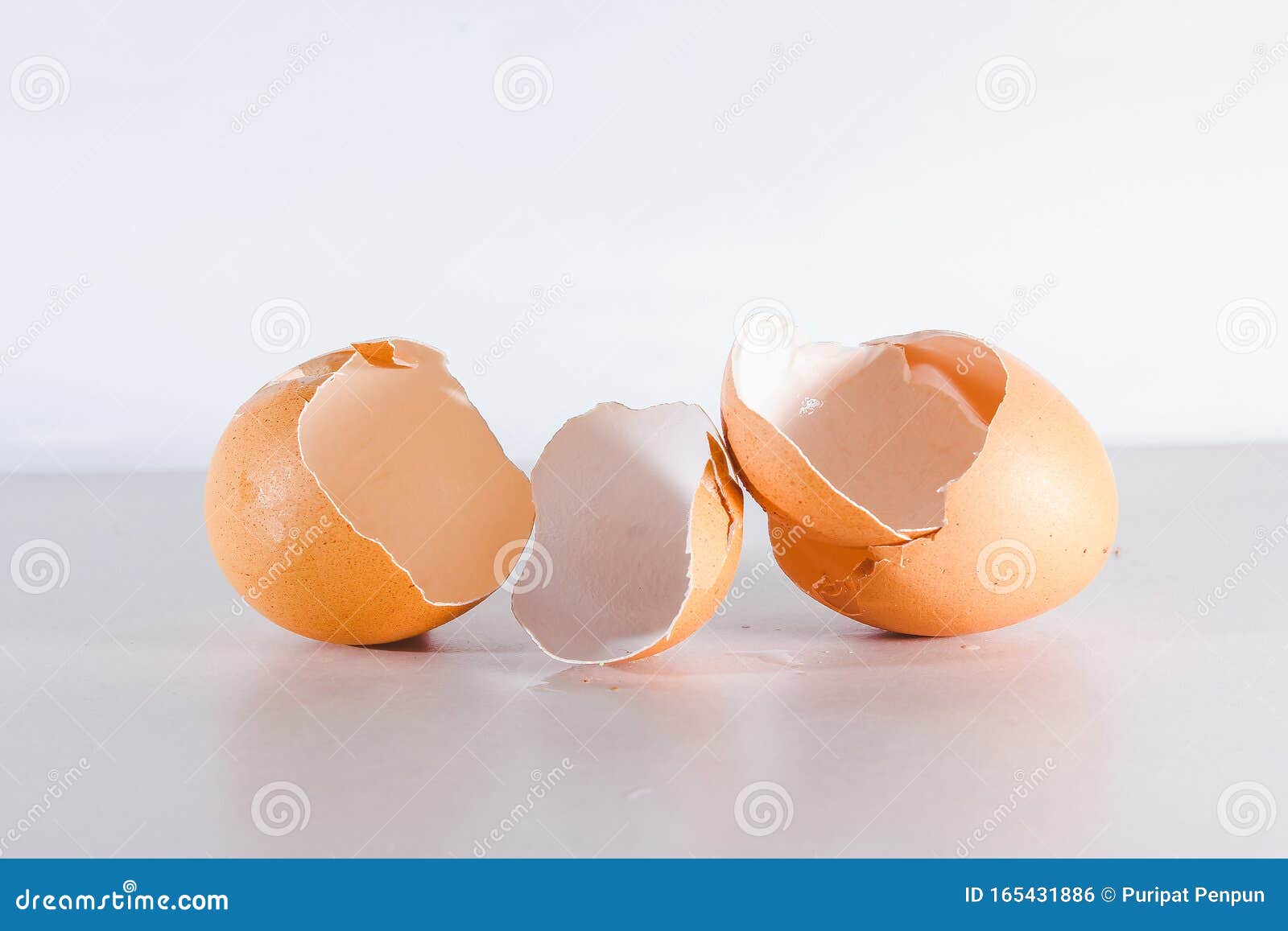 Broken Egg on White Background, Stock Photo - Image of empty, fresh ...