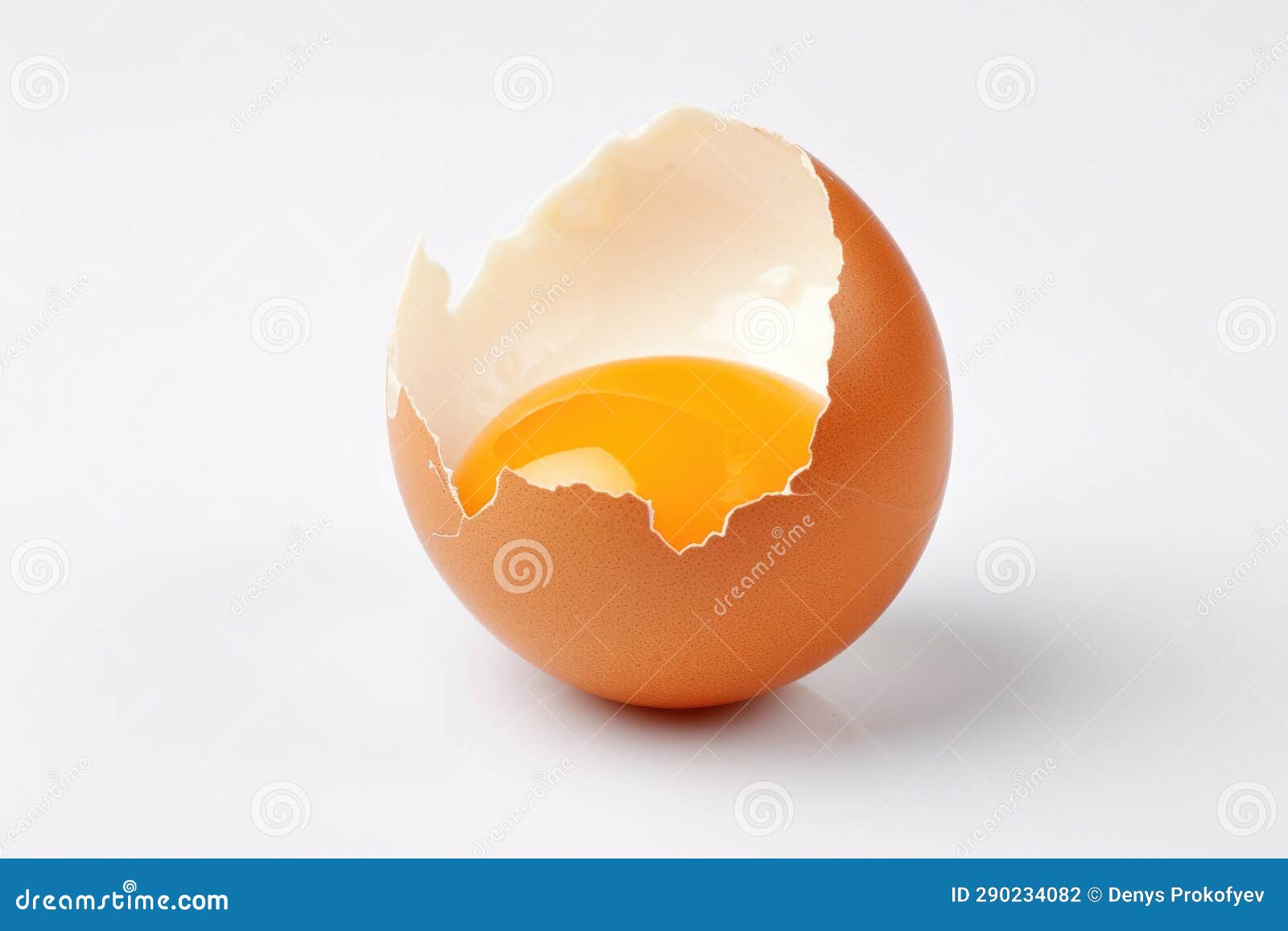 Broken egg on white stock photo. Image of eggshell, boiled - 290234082