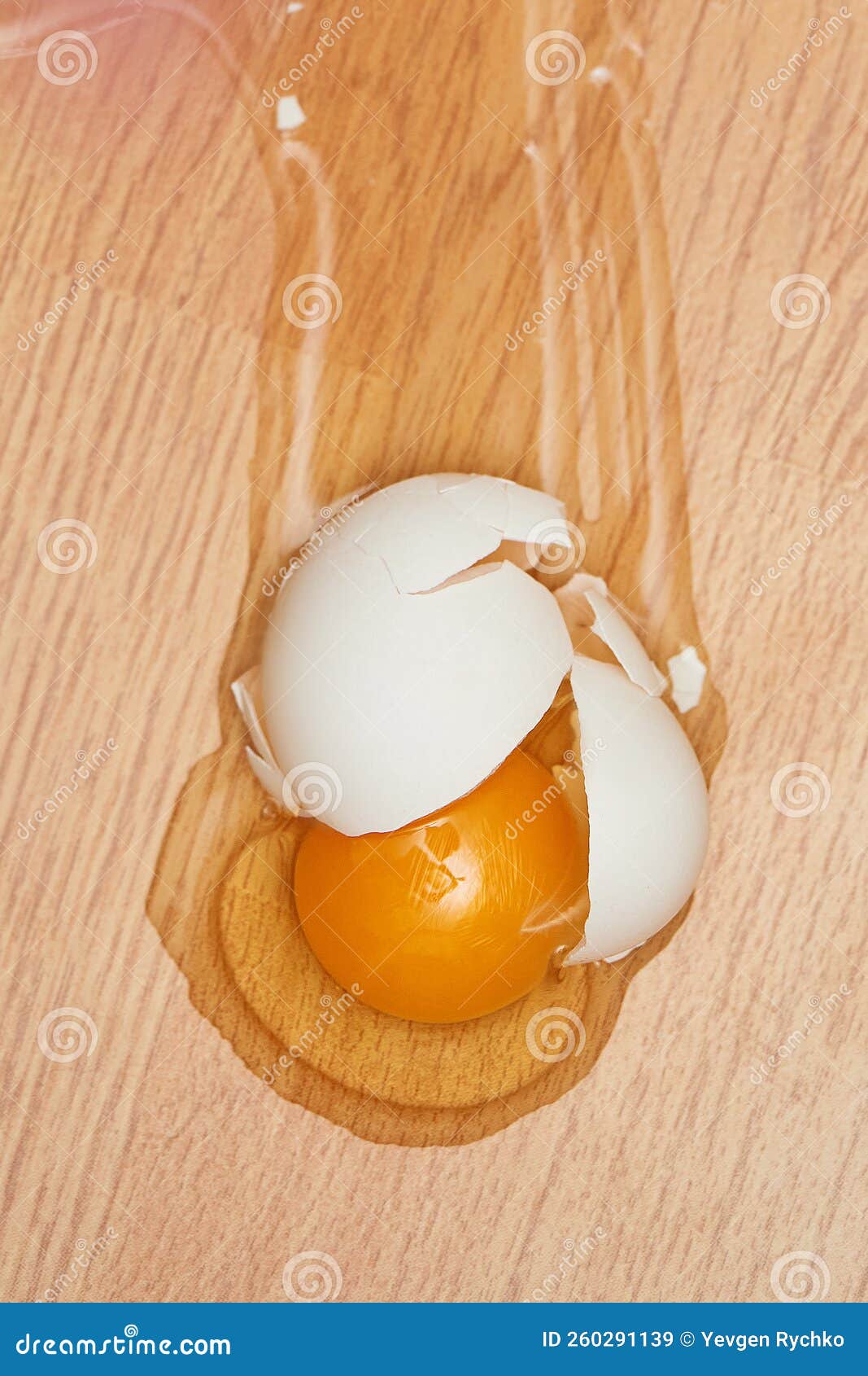 Broken Egg on the Wooden Floor. Stock Image - Image of delicatessen ...
