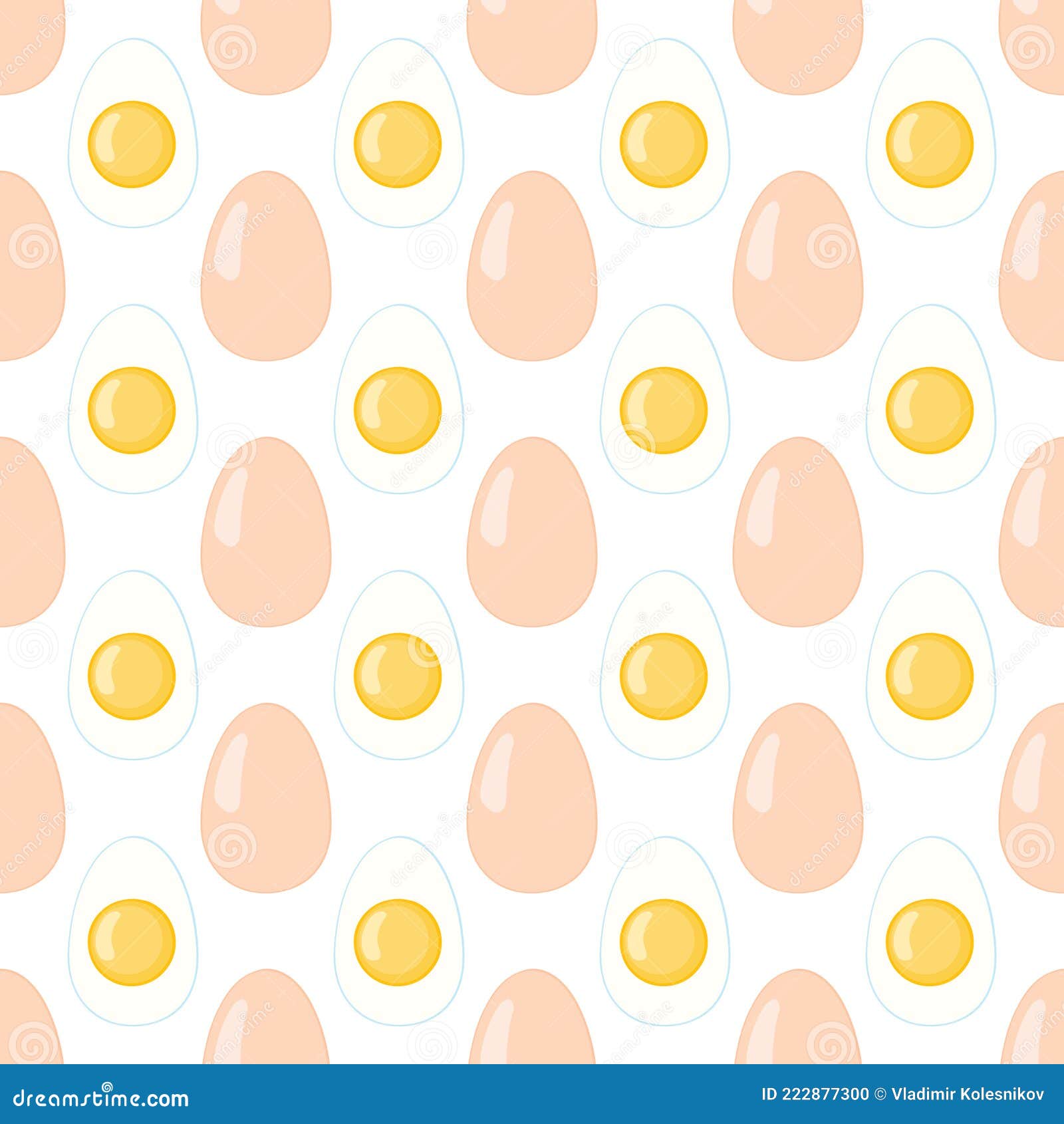Broken Eggs Seamless Pattern. Breakfast Background. Scrambled Eggs Seamless Pattern. Scrambled ...