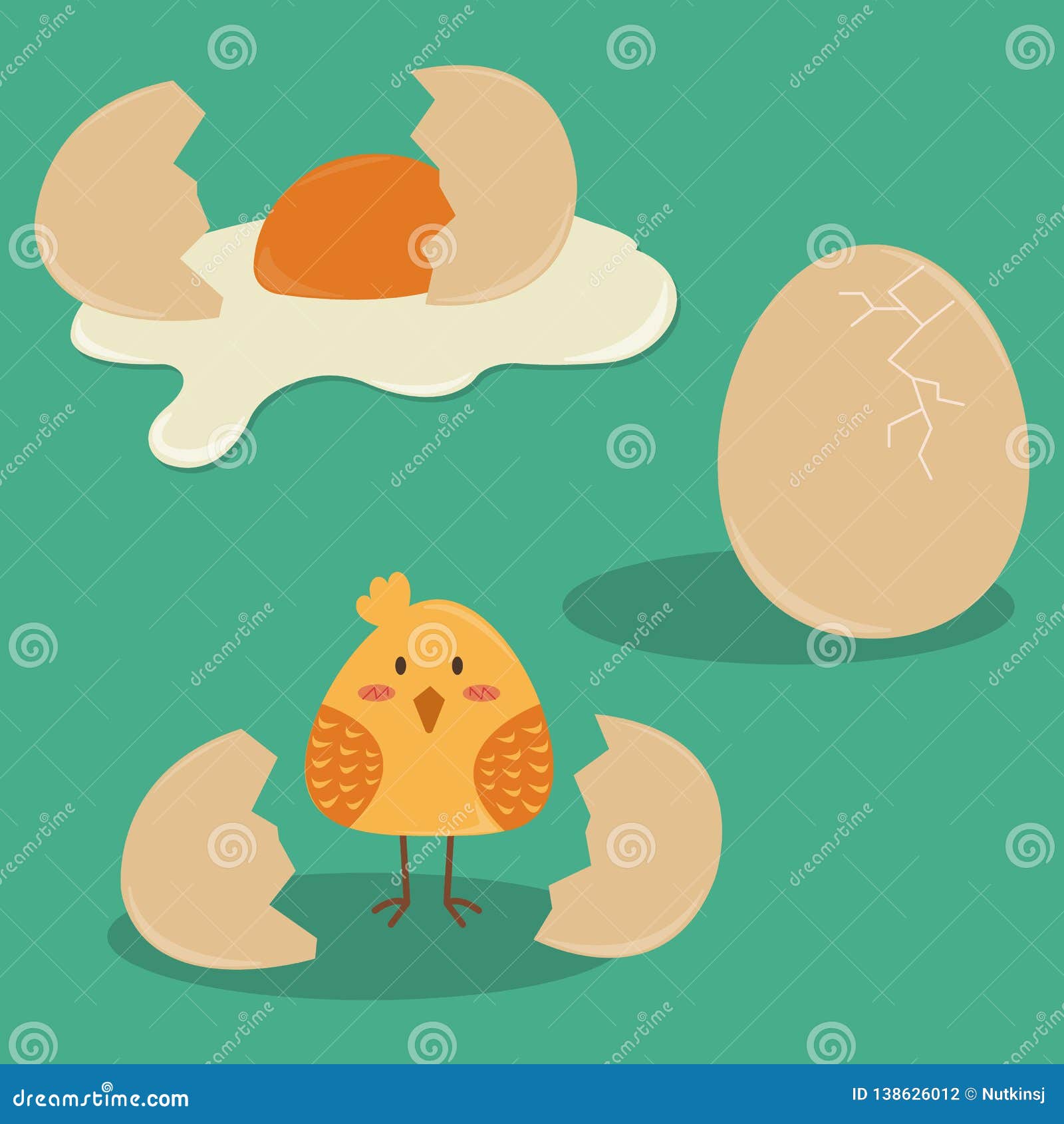 Eggshell Cracking Stages. Egg Breaking Sequence, Steps Realistic ...