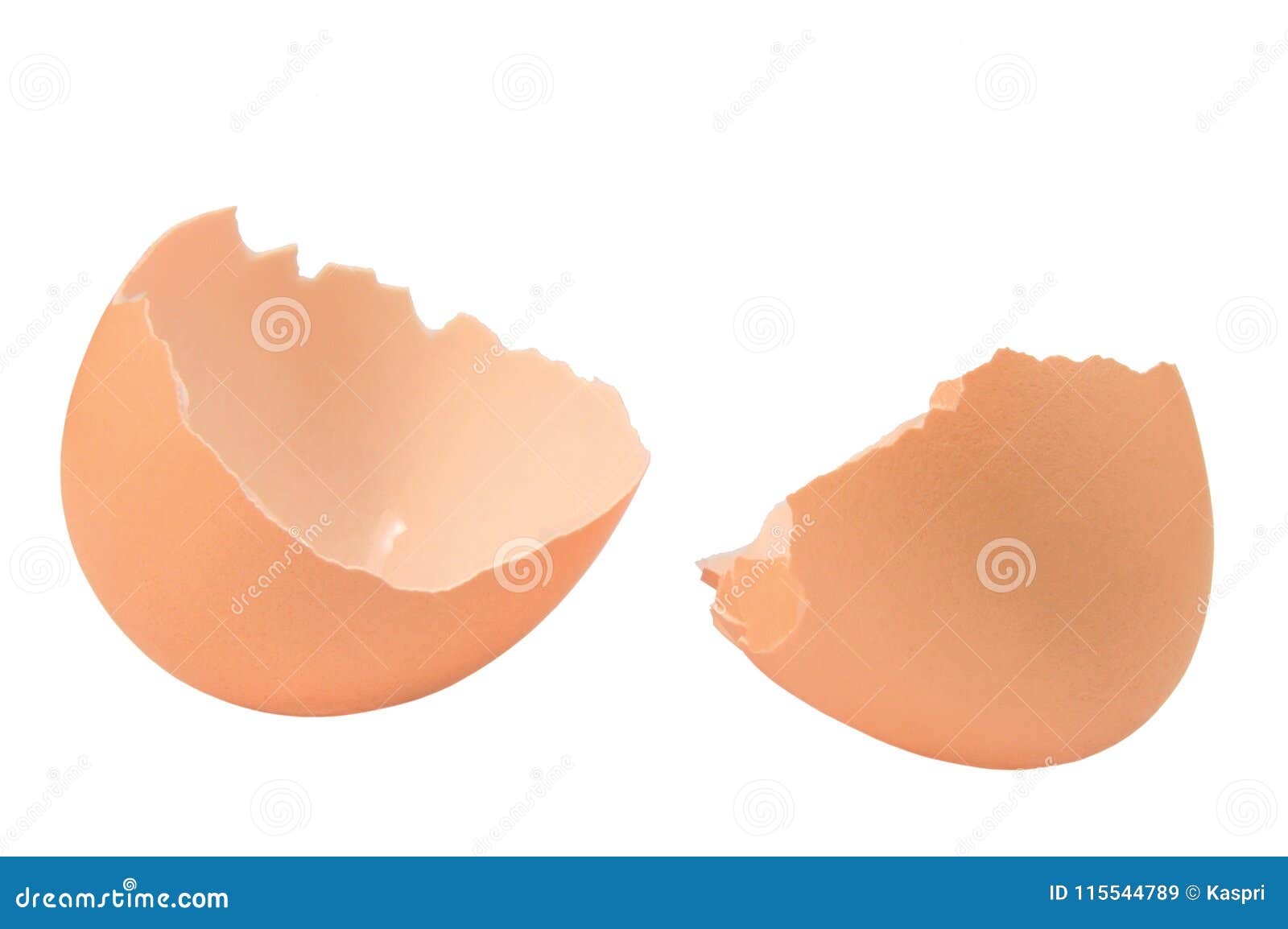 Broken Eggshell Closeup, Isolated Cracked Brown Empty Egg Shell Macro ...