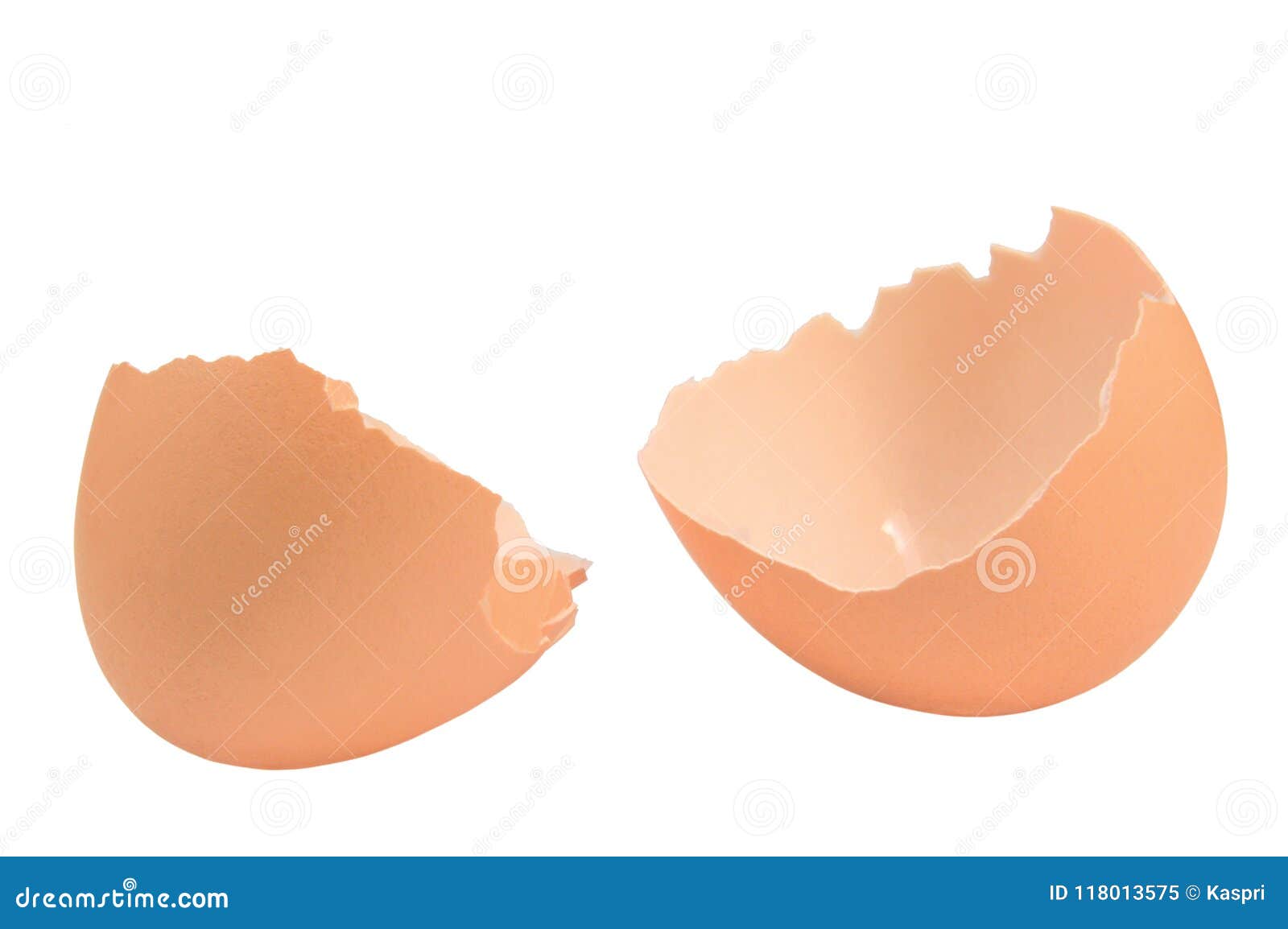 Broken Eggshell Closeup, Isolated Cracked Brown Empty Egg Shell Macro ...