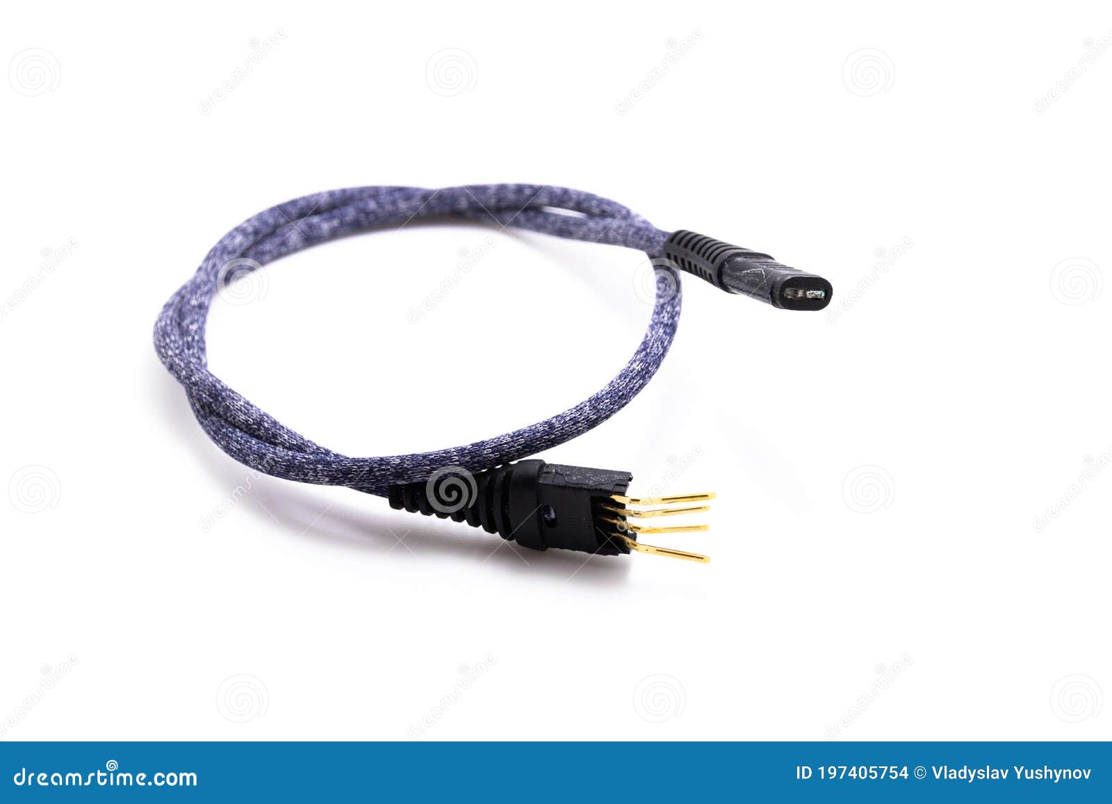 Broken USB Braided Cable on White Isolated Background Stock Photo ...
