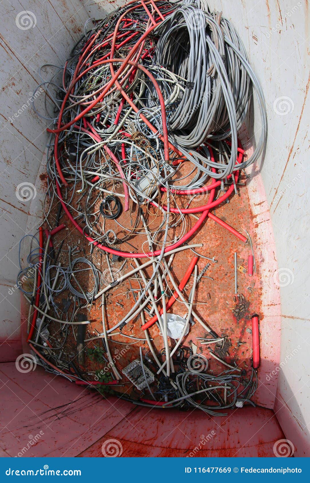 Broken Electric Cables in the Garbage Stock Image - Image of cables ...