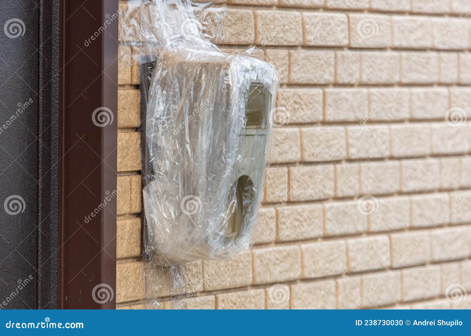 Broken Electric Meter Wrapped in Duct Tape on the Wall Stock Photo ...