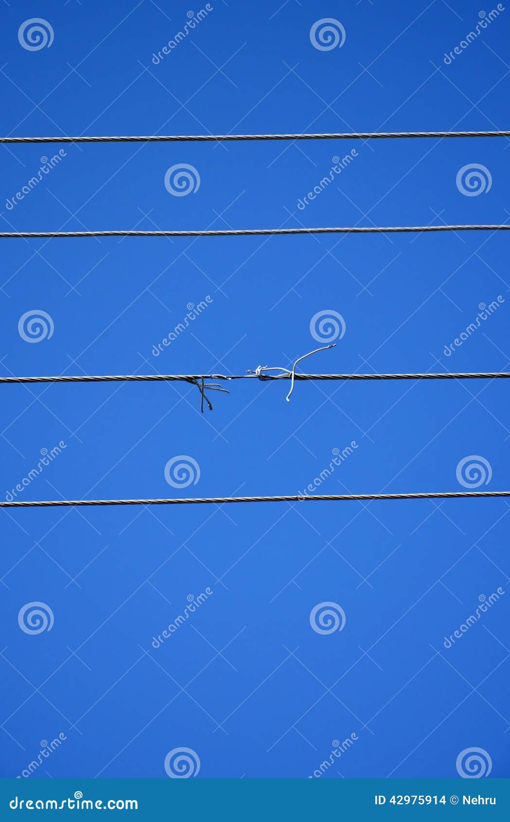 Broken electric wire stock photo. Image of industry, metal - 42975914
