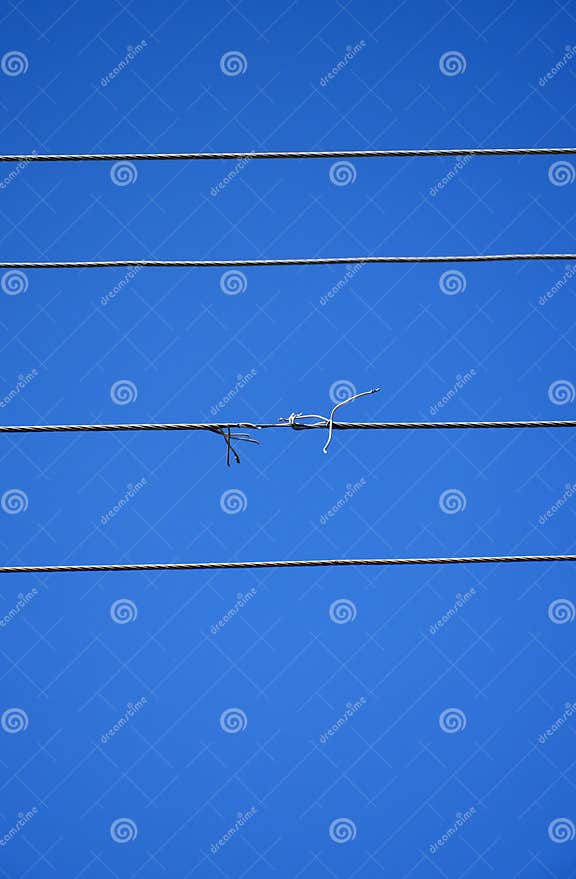 Broken electric wire stock photo. Image of industry, metal - 42975914