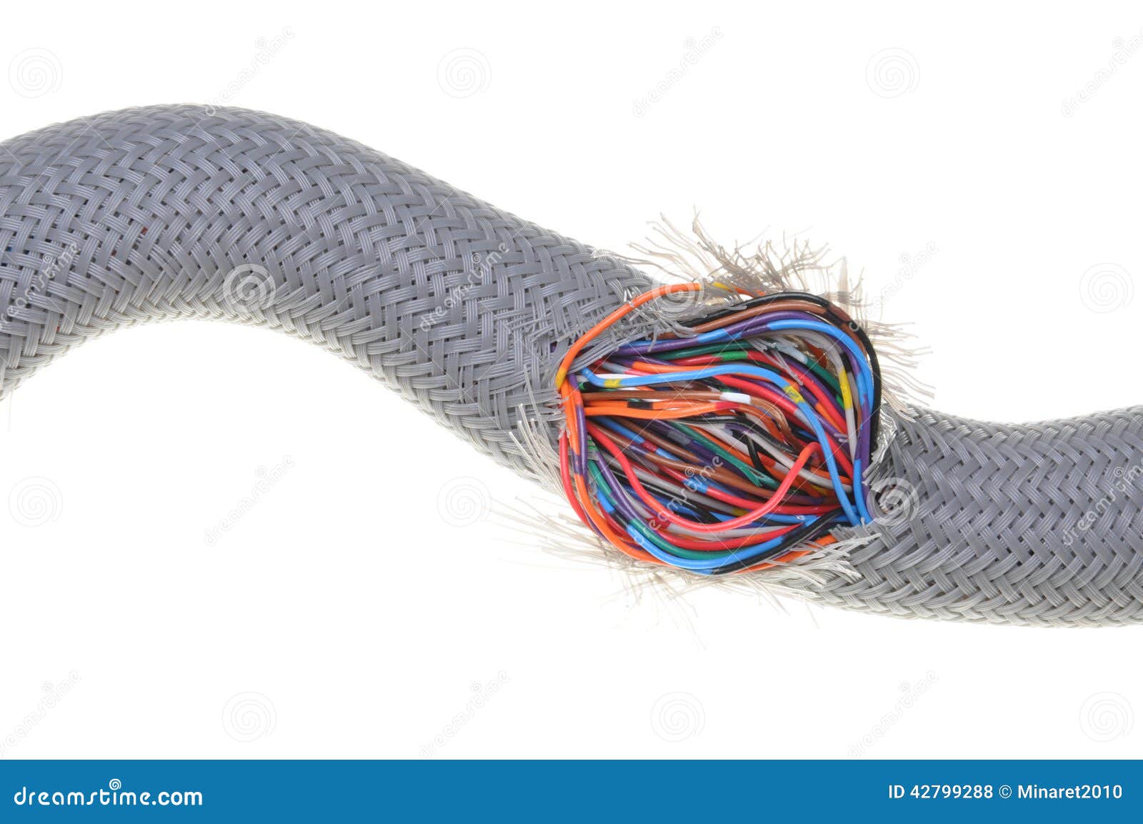 Broken electrical cable stock photo. Image of defect - 42799288
