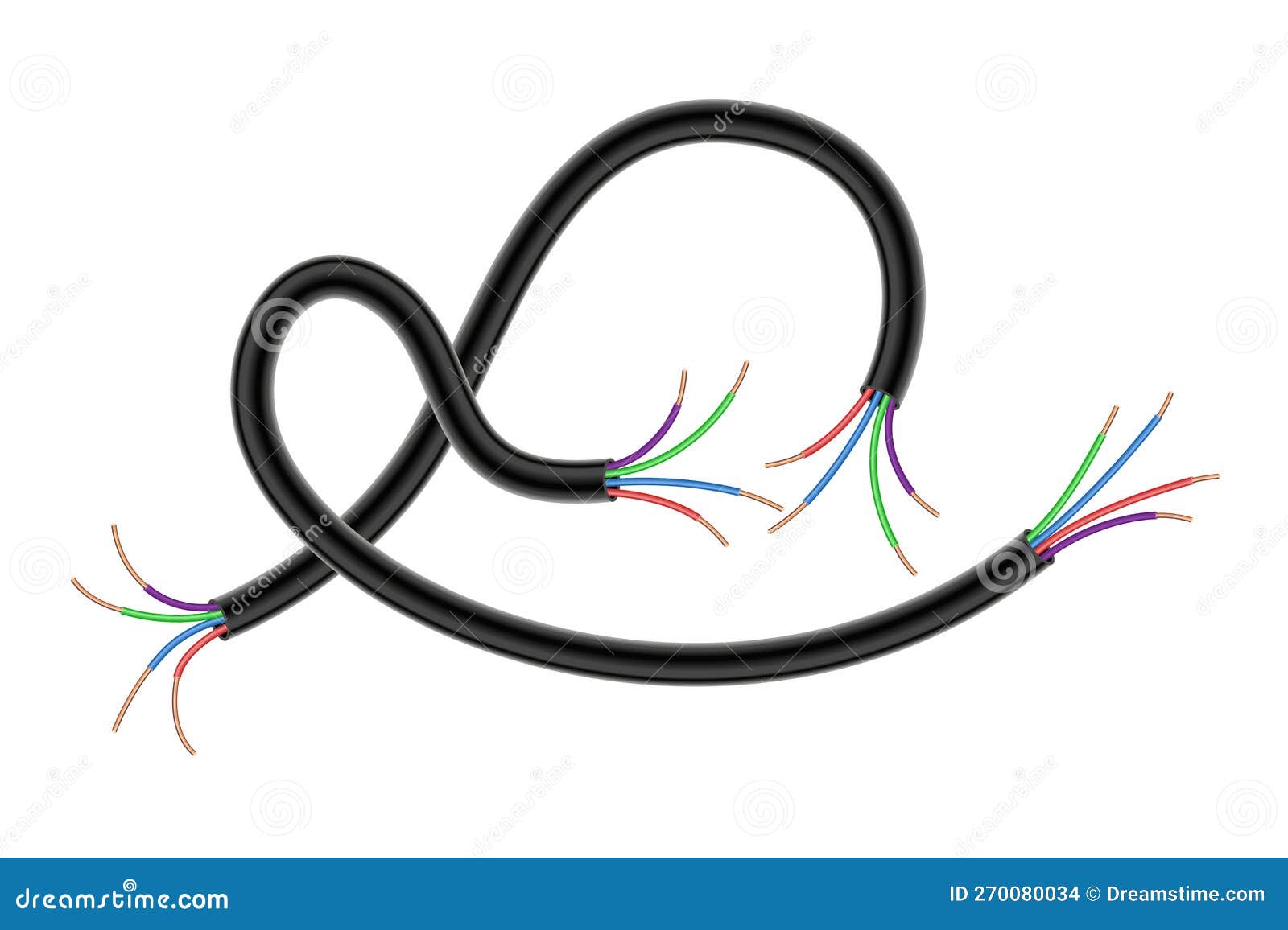 Electrical Copper Cable. Electric Wire. Connection Power Cable Power In ...