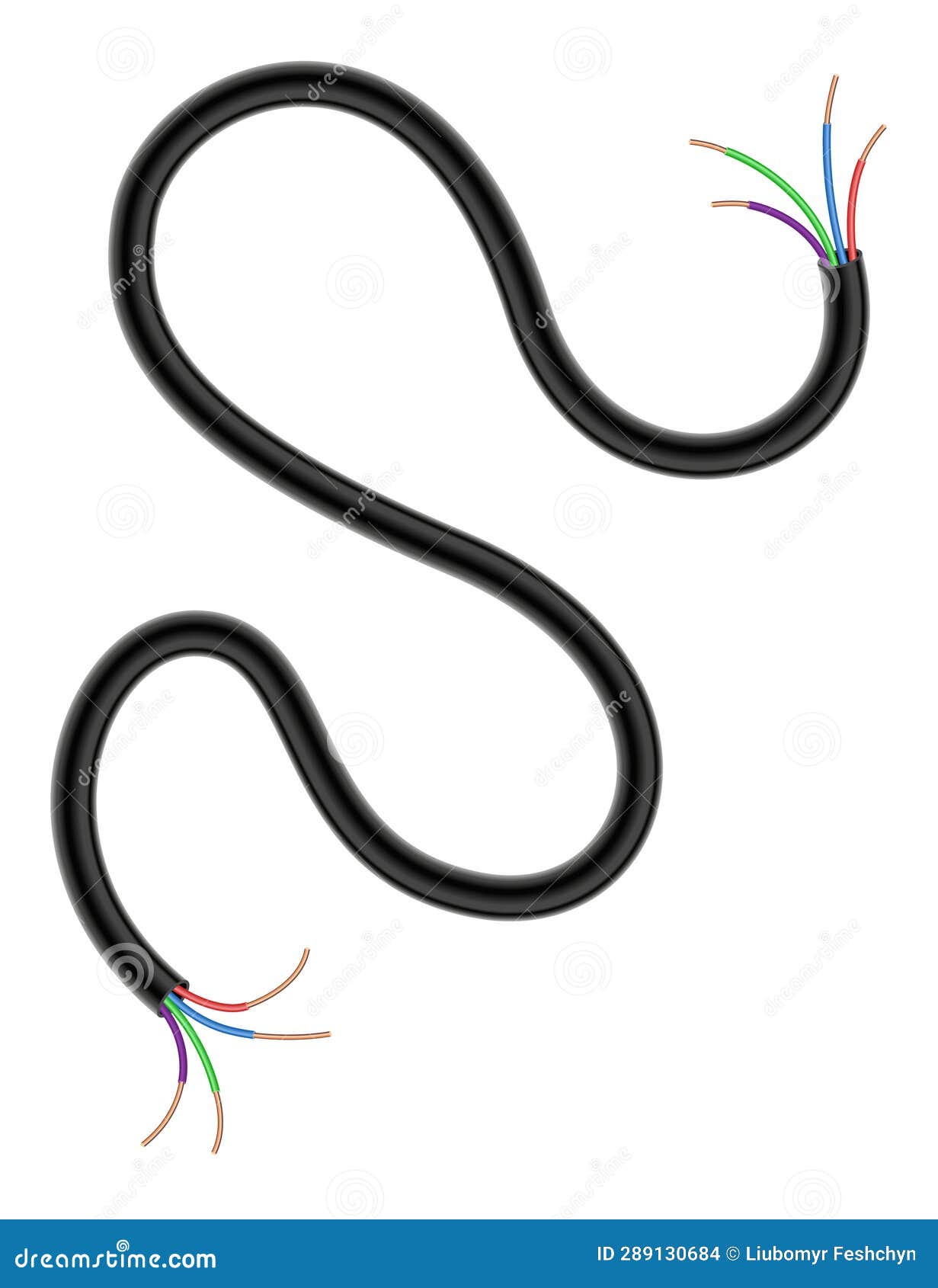 Electrical Copper Cable. Electric Wire. Connection Power Cable Power In ...