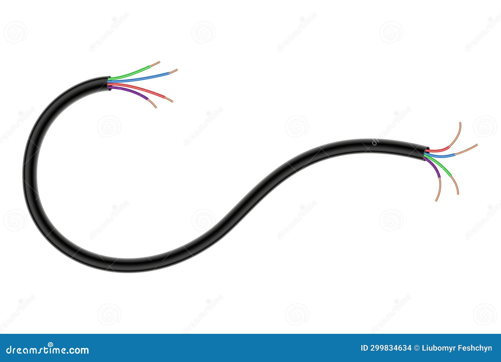 Electrical Copper Cable. Electric Wire. Connection Power Cable Power In ...