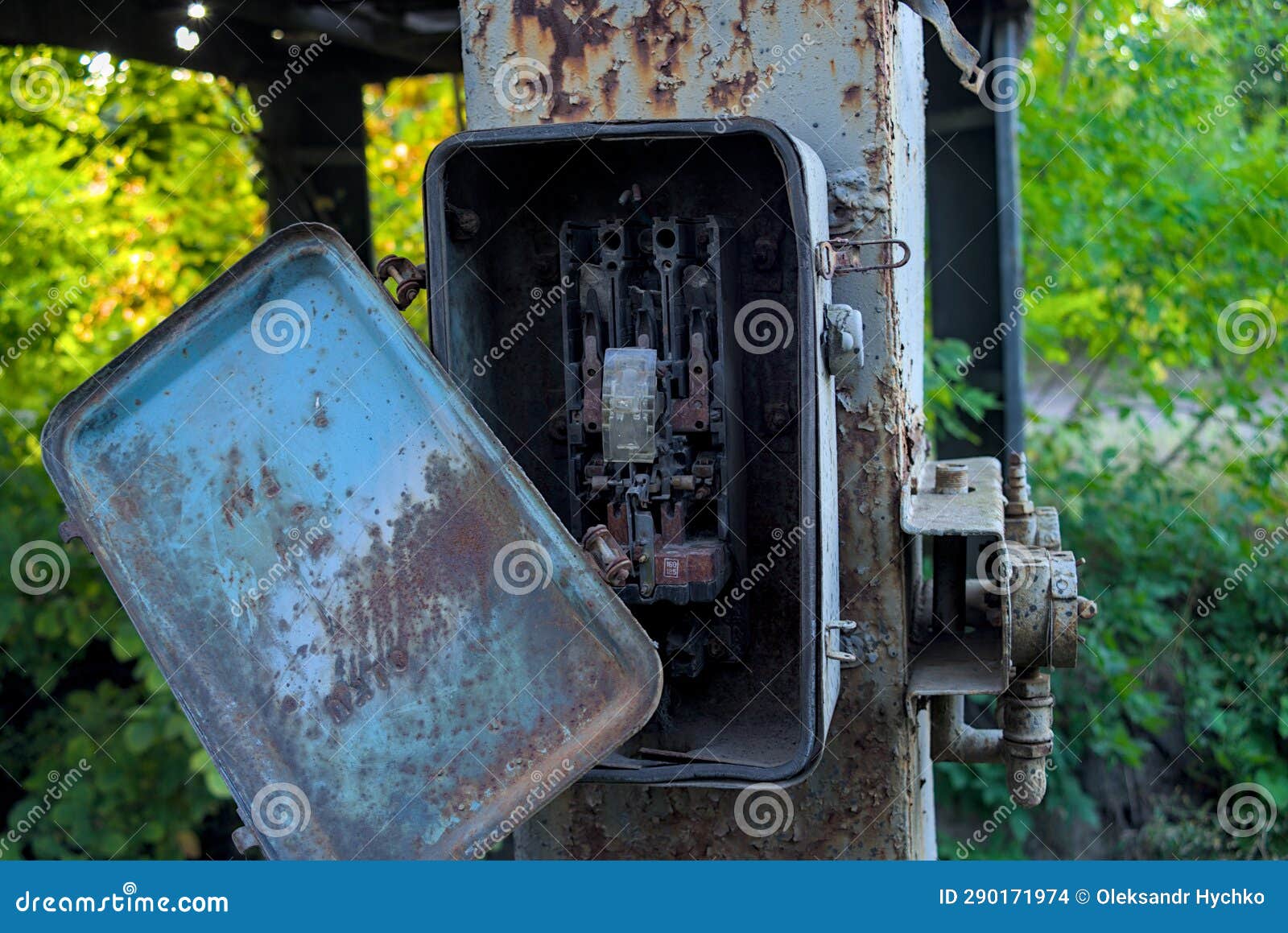 Broken Electrical Panel in an Abandoned Factory Stock Photo - Image of ...