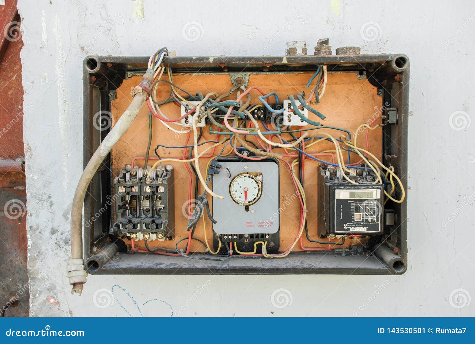 Broken Electrical Panel of Abandoned Factory Stock Image - Image of ...