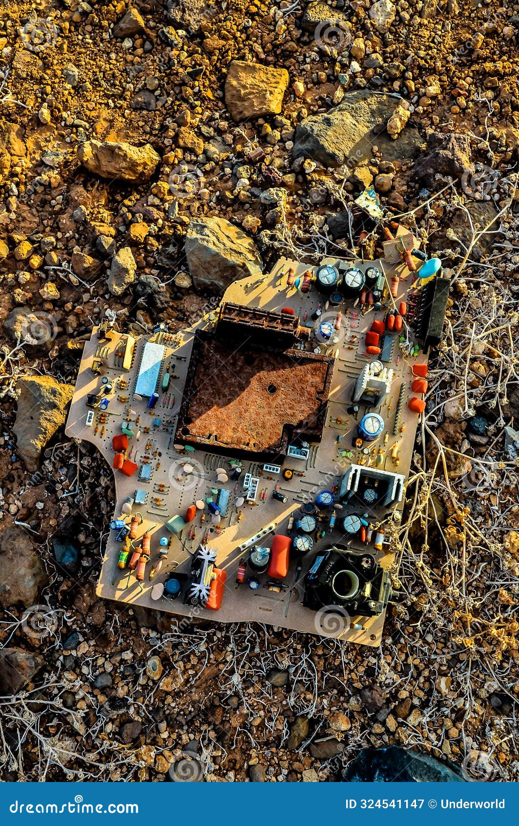 A Broken Electronic Device is Laying on the Ground Stock Image - Image ...