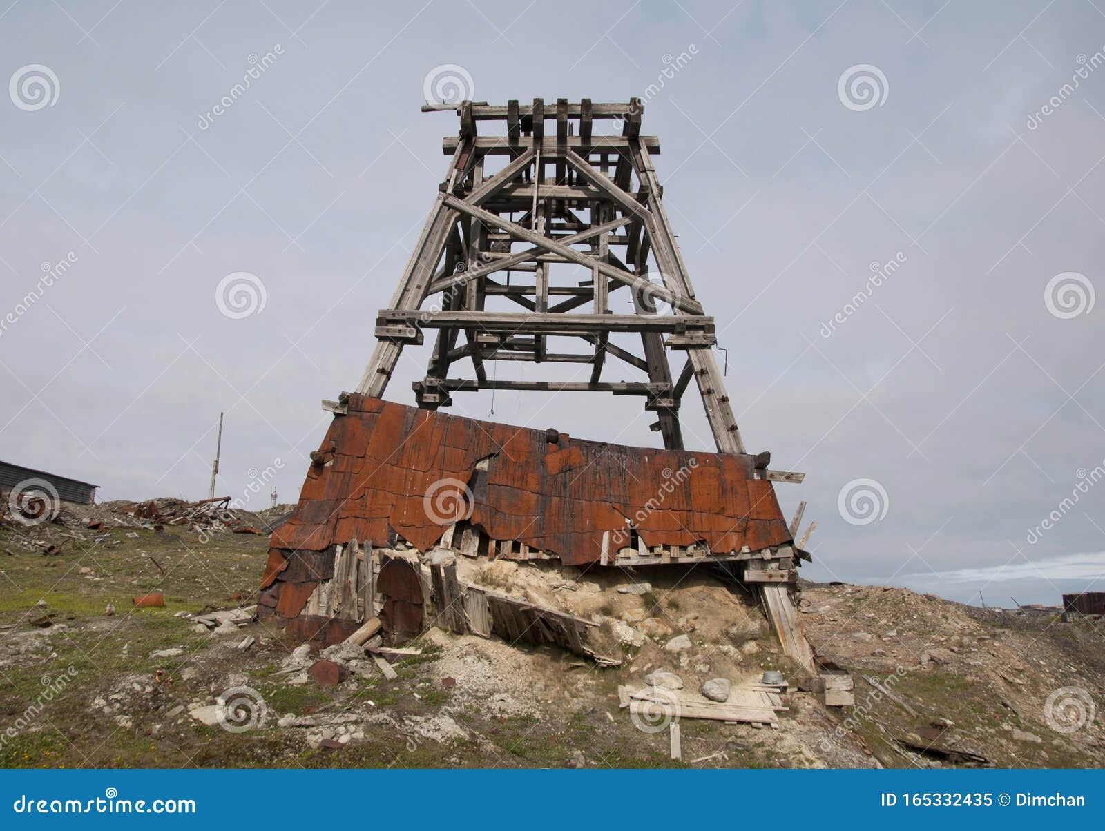 Elevator To an Old Abandoned Mine Stock Image - Image of steel ...