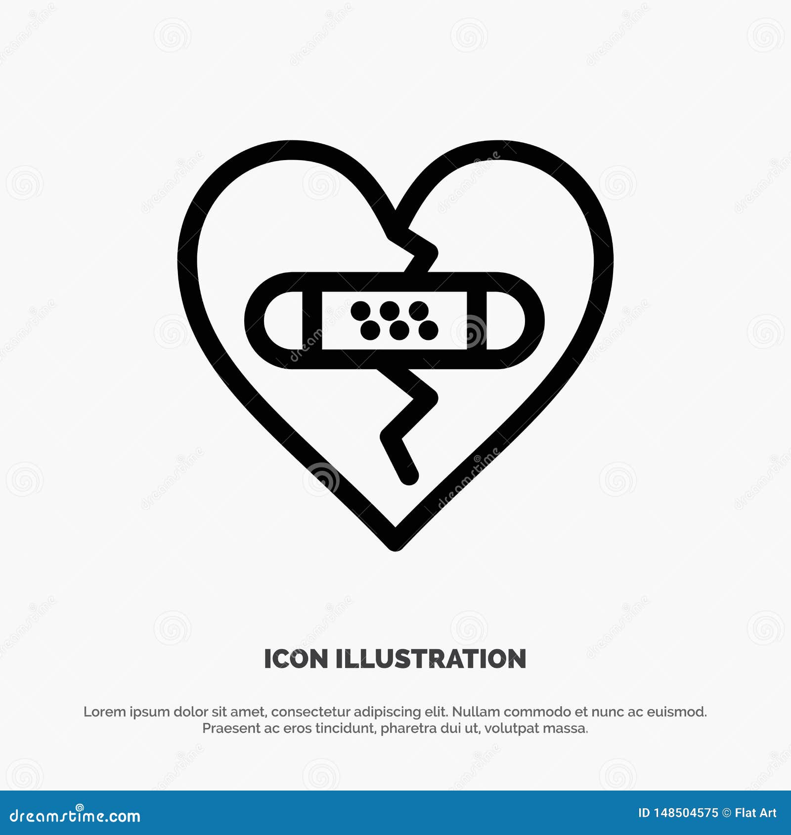 Broken, Emotions, Pardon, Heart, Love Line Vector Illustration de ...