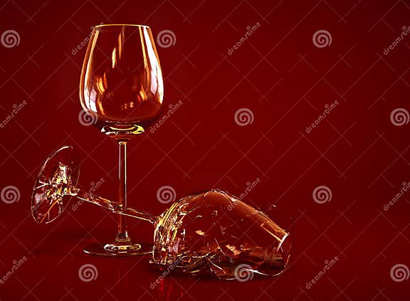 Broken Empty Wine Glass Stock Illustration Illustration Of Objects 58699690