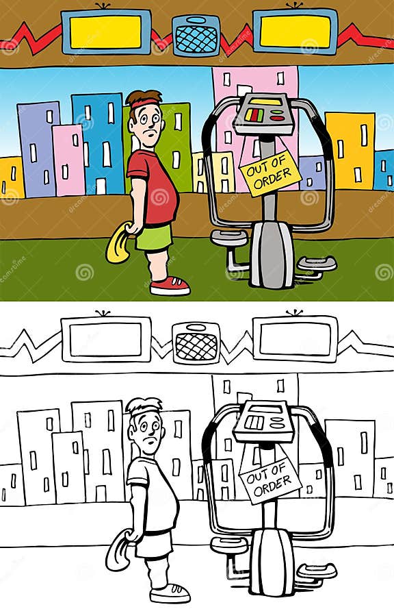 Broken Equipment at Gym stock vector. Illustration of mill - 11106137