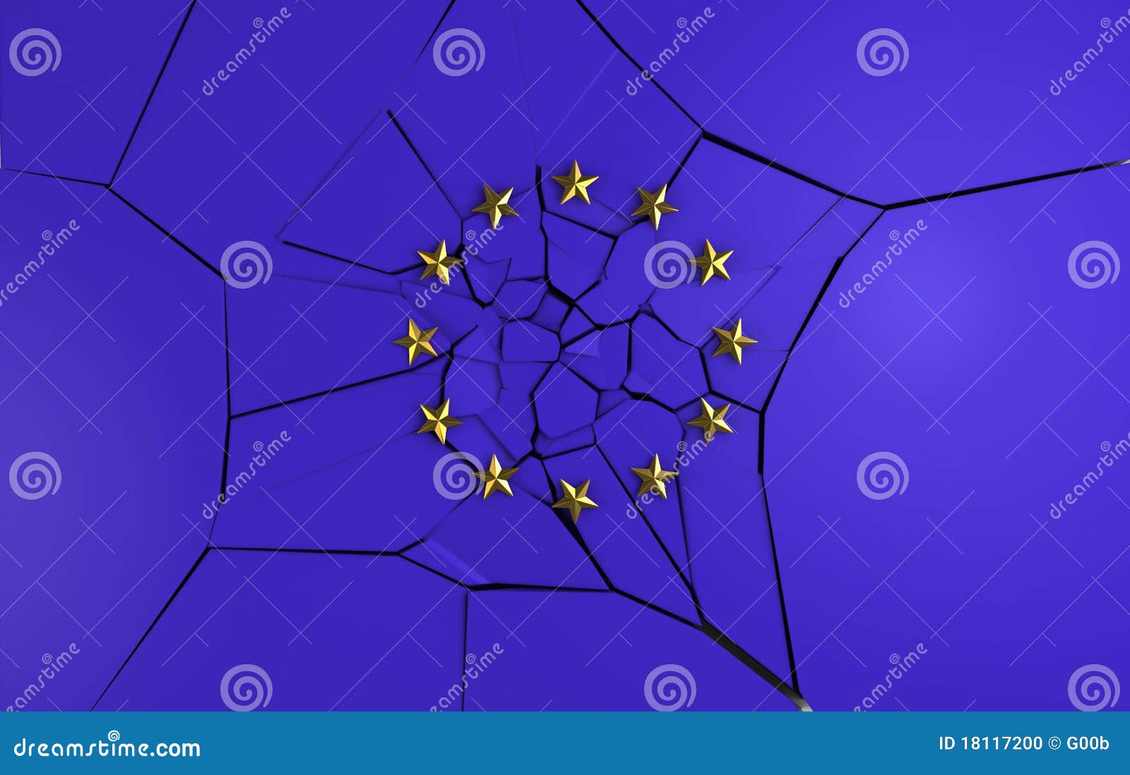 Broken European flag stock illustration. Illustration of blue - 18117200