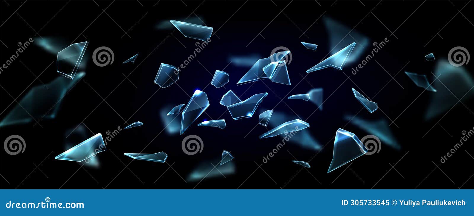 Broken and Exploded Glass Surface Fly in Shatter Stock Vector ...