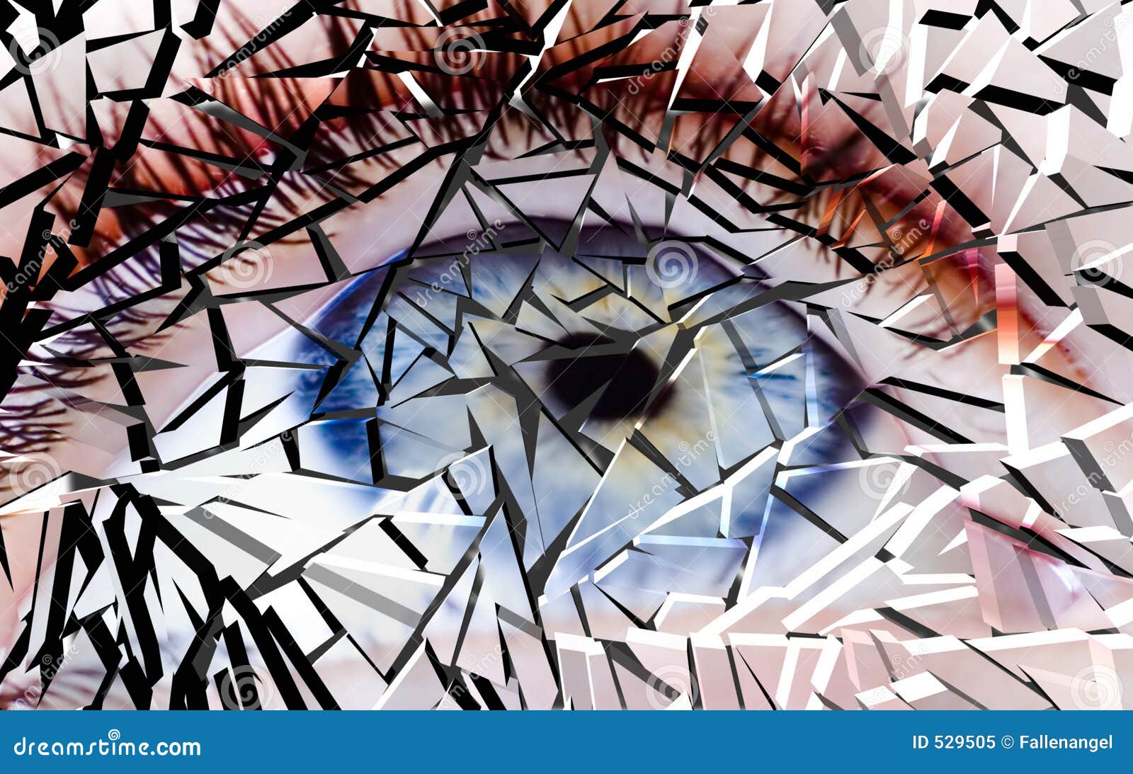 Broken eye stock illustration. Illustration of reflection - 529505