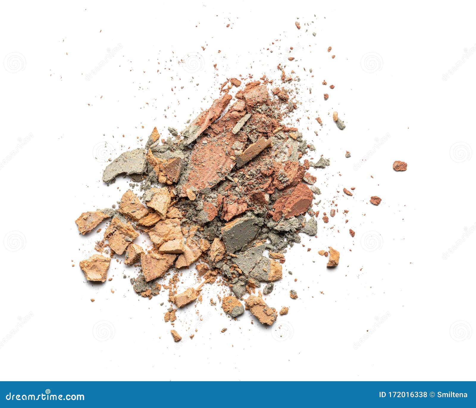 Broken Eye Shadow Isolated on a White Background. Stock Photo - Image ...