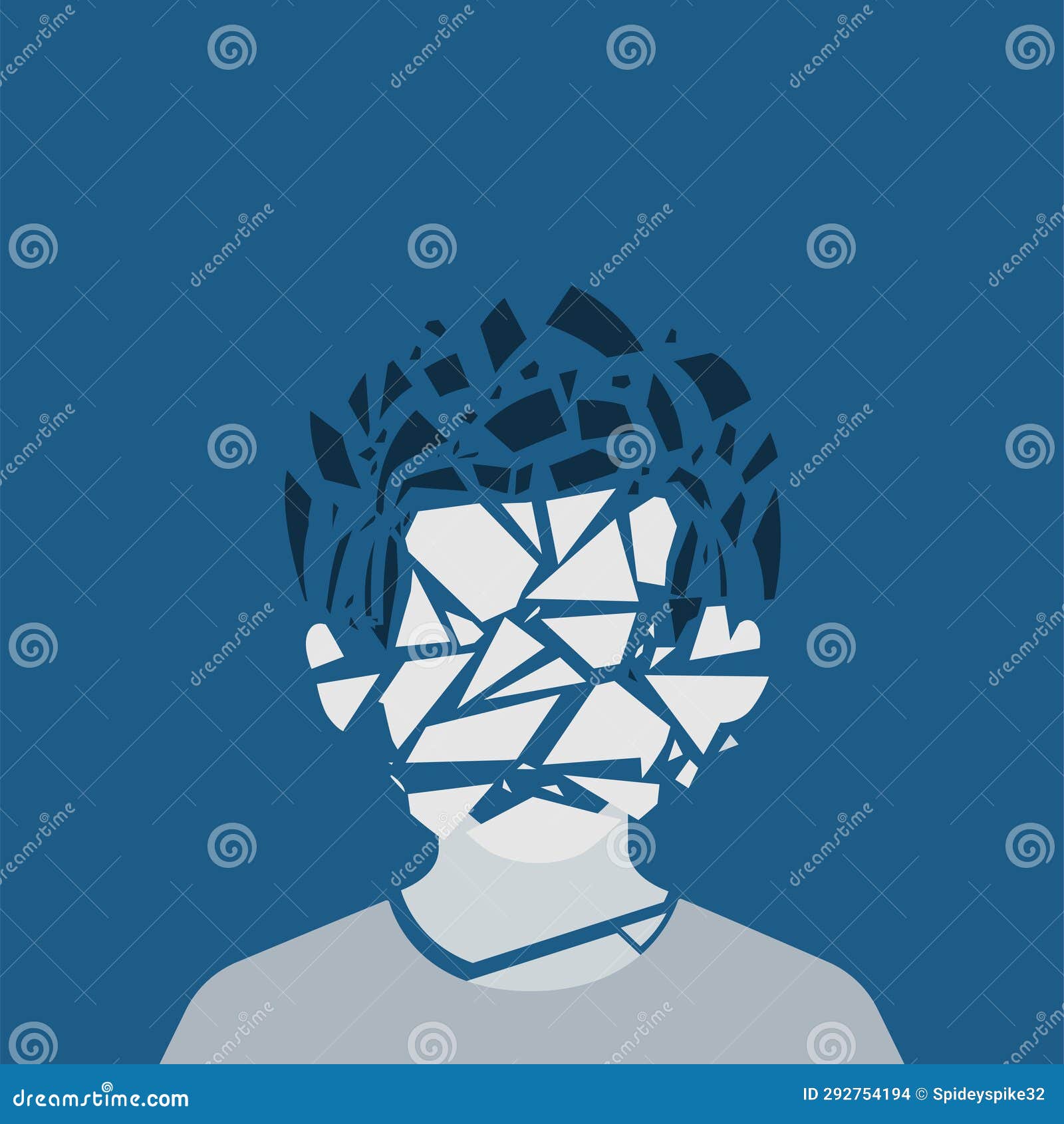 Broken Face Cartoon Vector | CartoonDealer.com #56100173