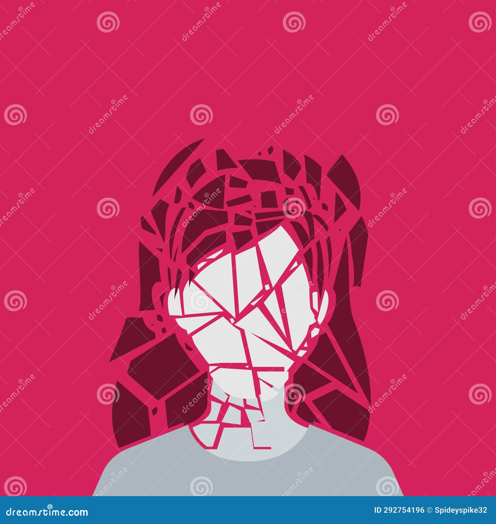 Broken Face Vector Illustration | CartoonDealer.com #56100350