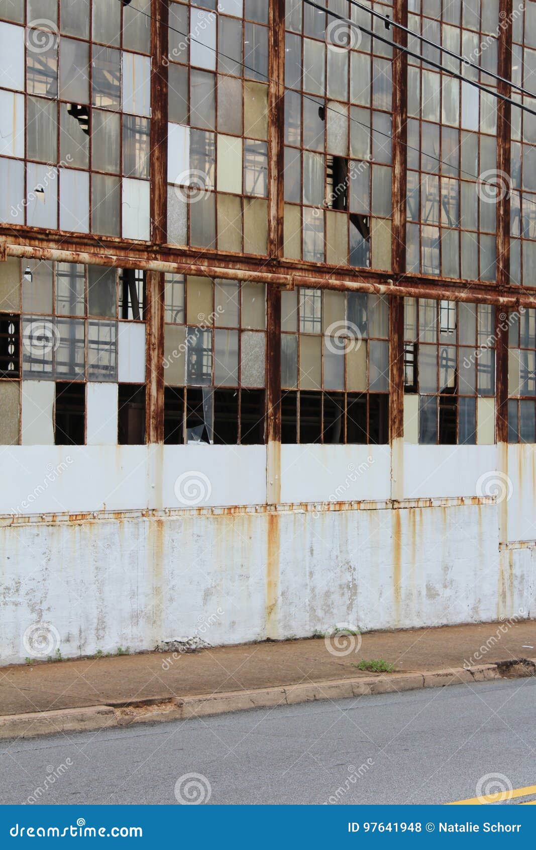 Broken factory windows stock photo. Image of painted - 97641948