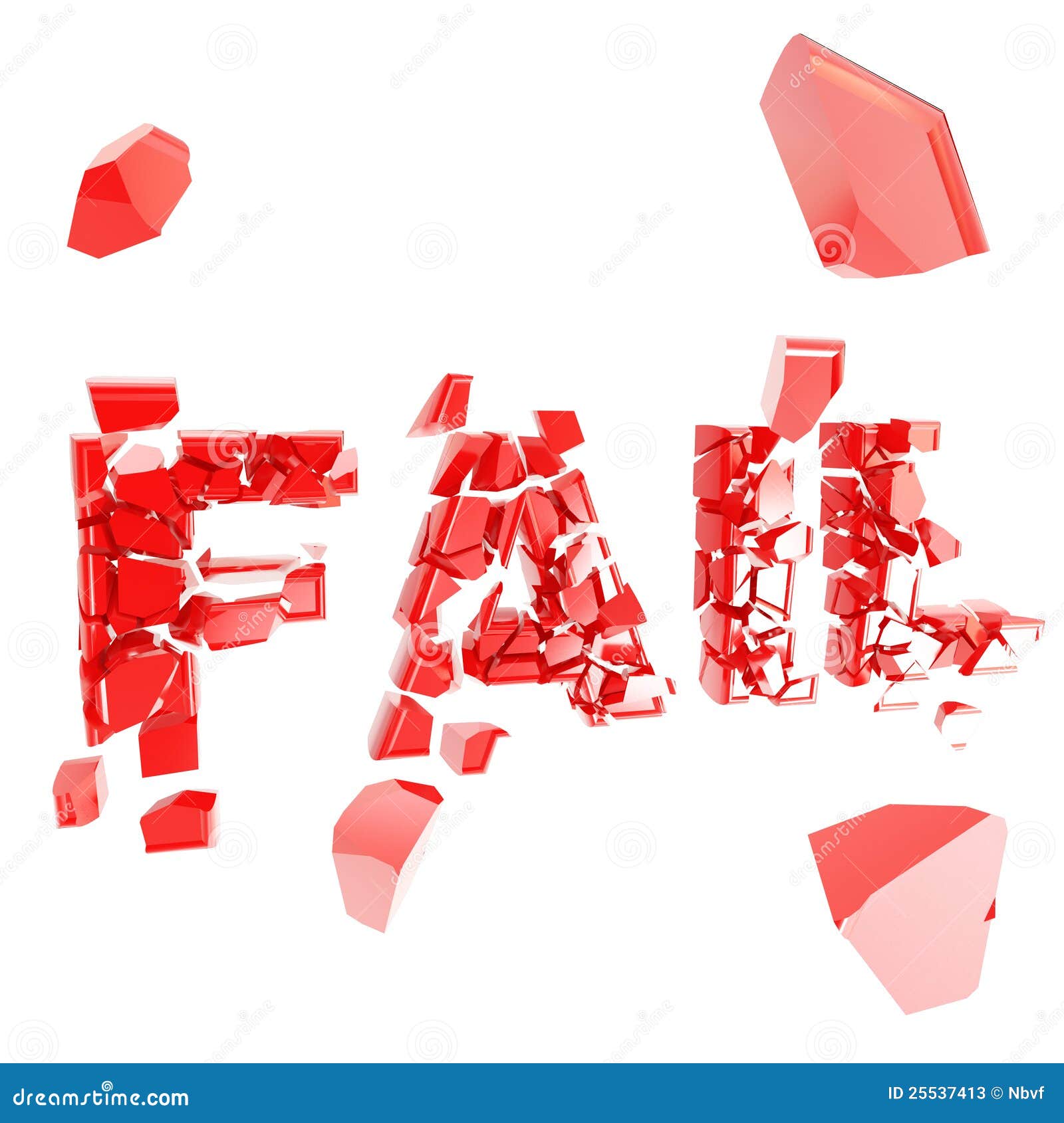 Broken Fail Metaphor, Smashed Word Explosion Stock Illustration ...
